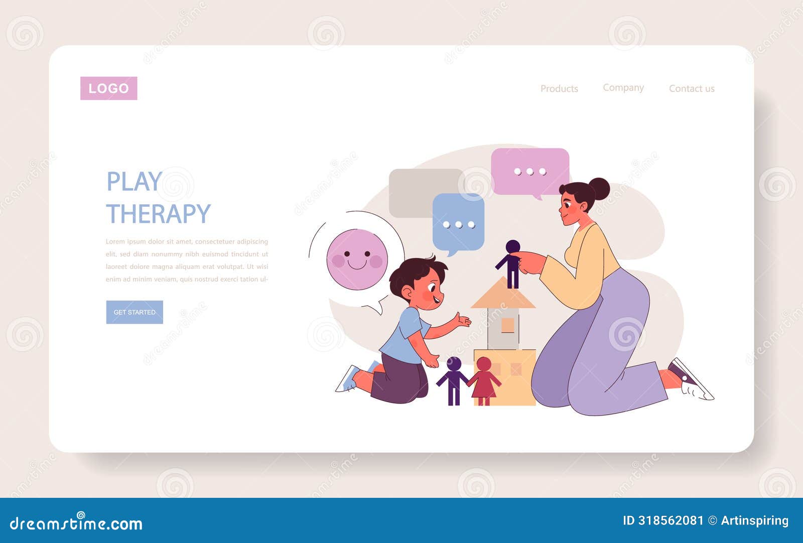 Play therapy concept. stock illustration. Illustration of trust - 318562081