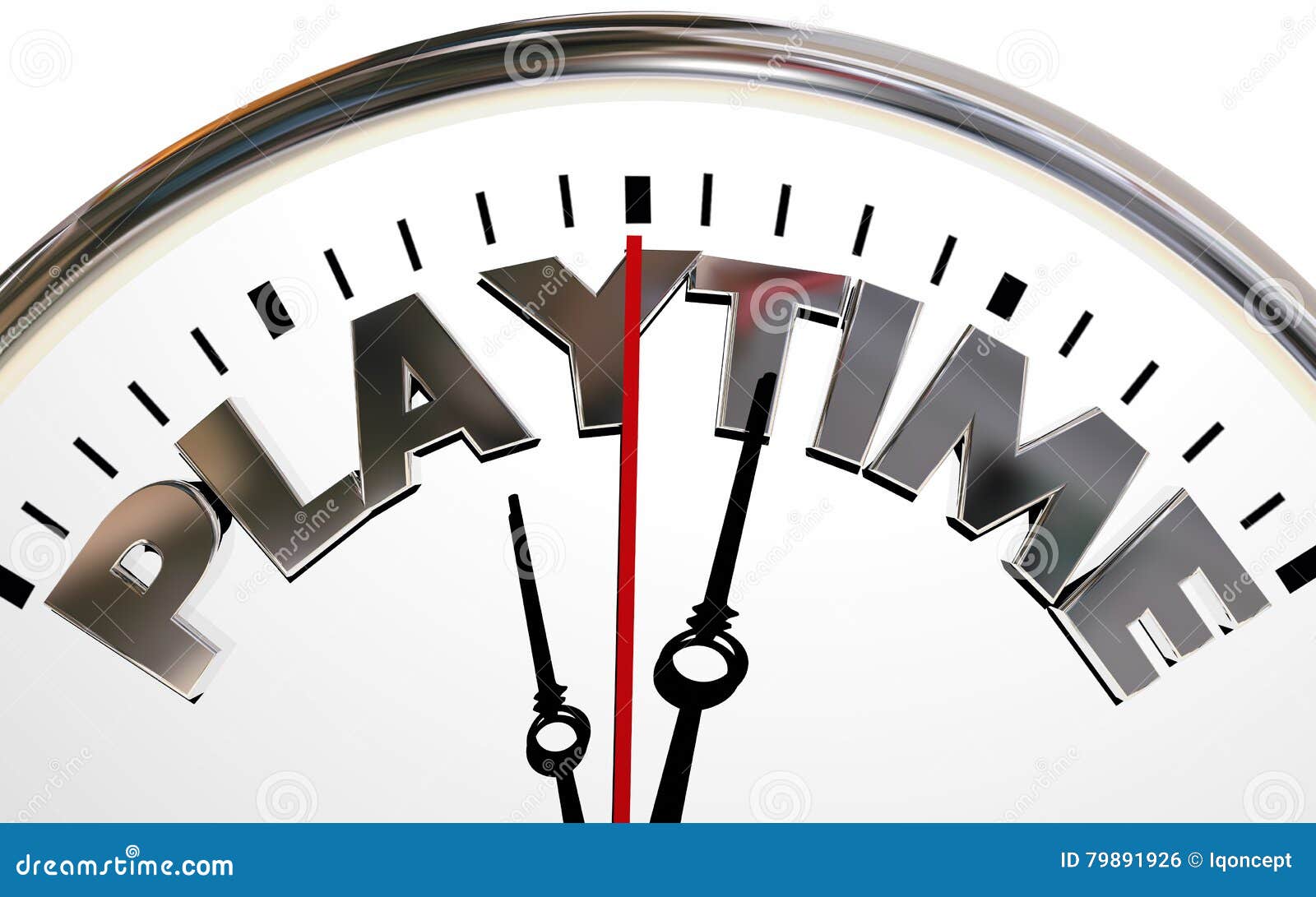 Play Time Fun Recreation Sports Clock Stock Illustration - Illustration ...