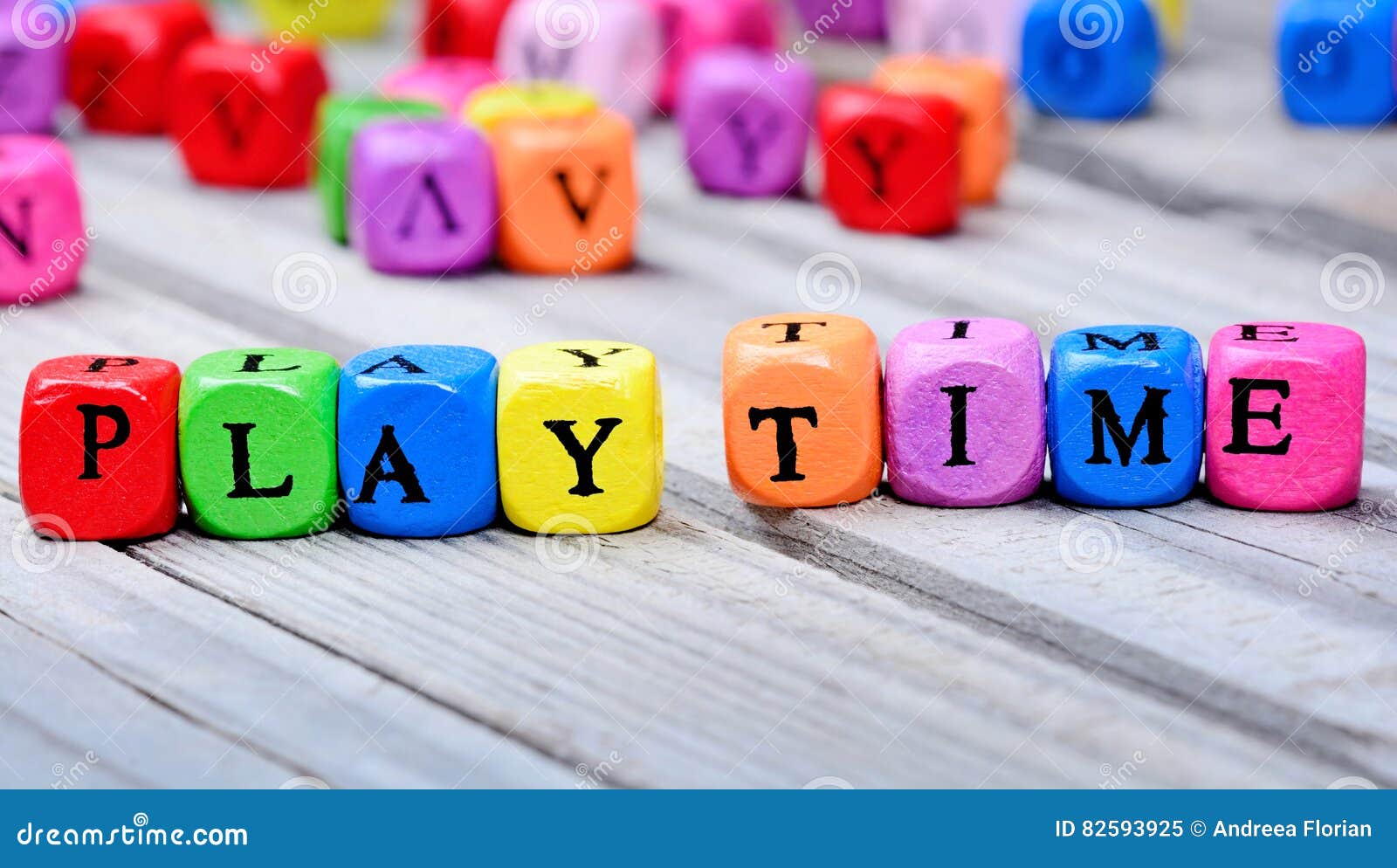 Play Time Words On Table Stock Image | CartoonDealer.com #82593925