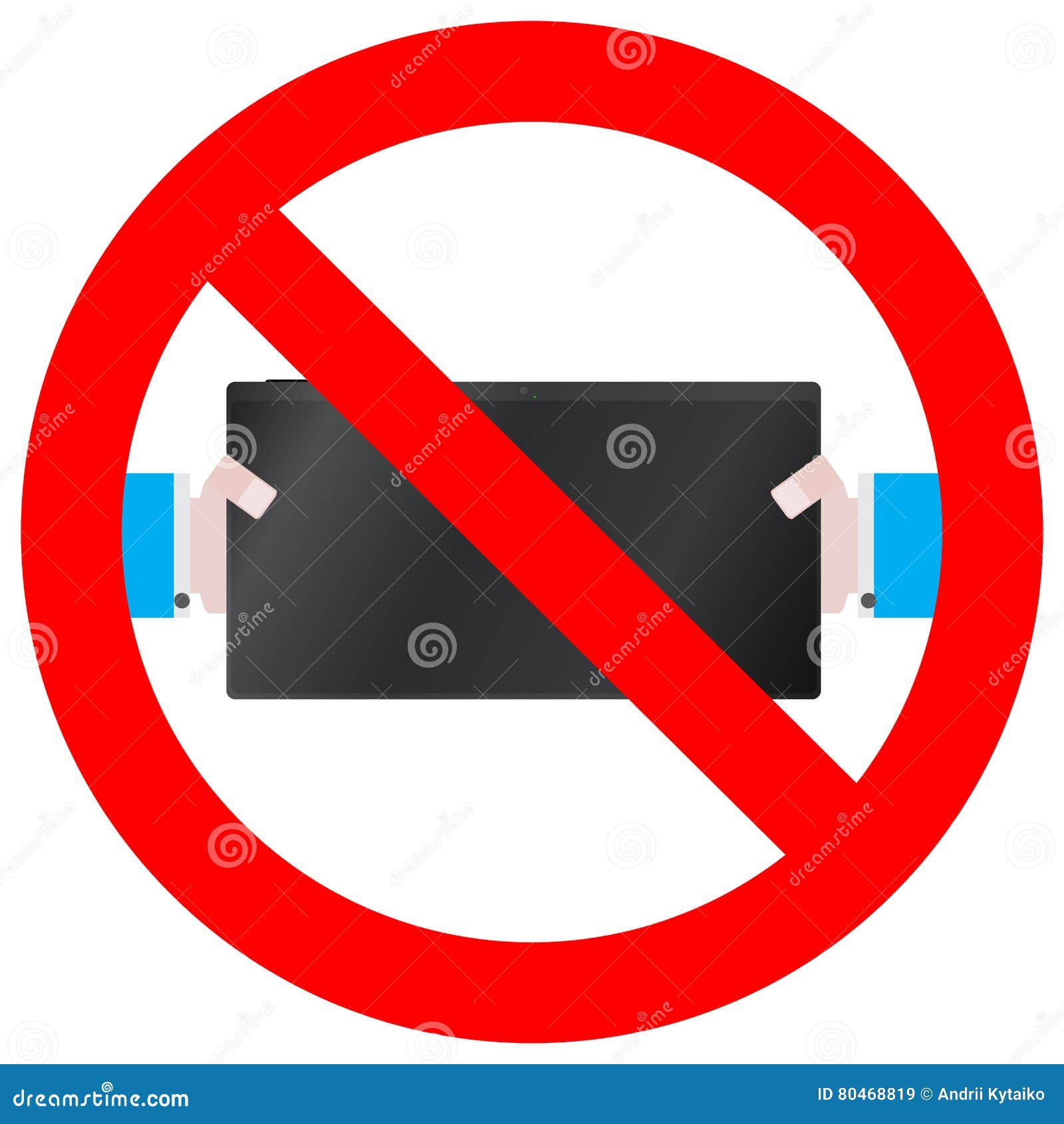 Play and use tablet ban stock illustration. Illustration of isolated ...