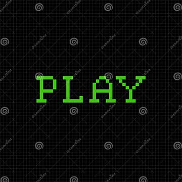 Play. Vector Pixel Text Message. Pixel Art Font Stock Vector ...
