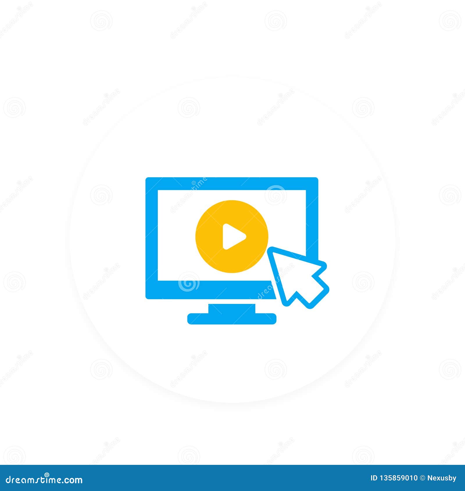 Play Video and Cursor Vector Icon Stock Vector - Illustration of ...