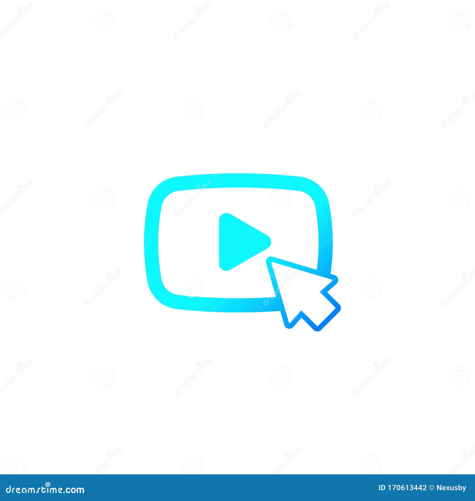 Play Video Icon with Cursor, Vector Logo Stock Vector - Illustration of ...