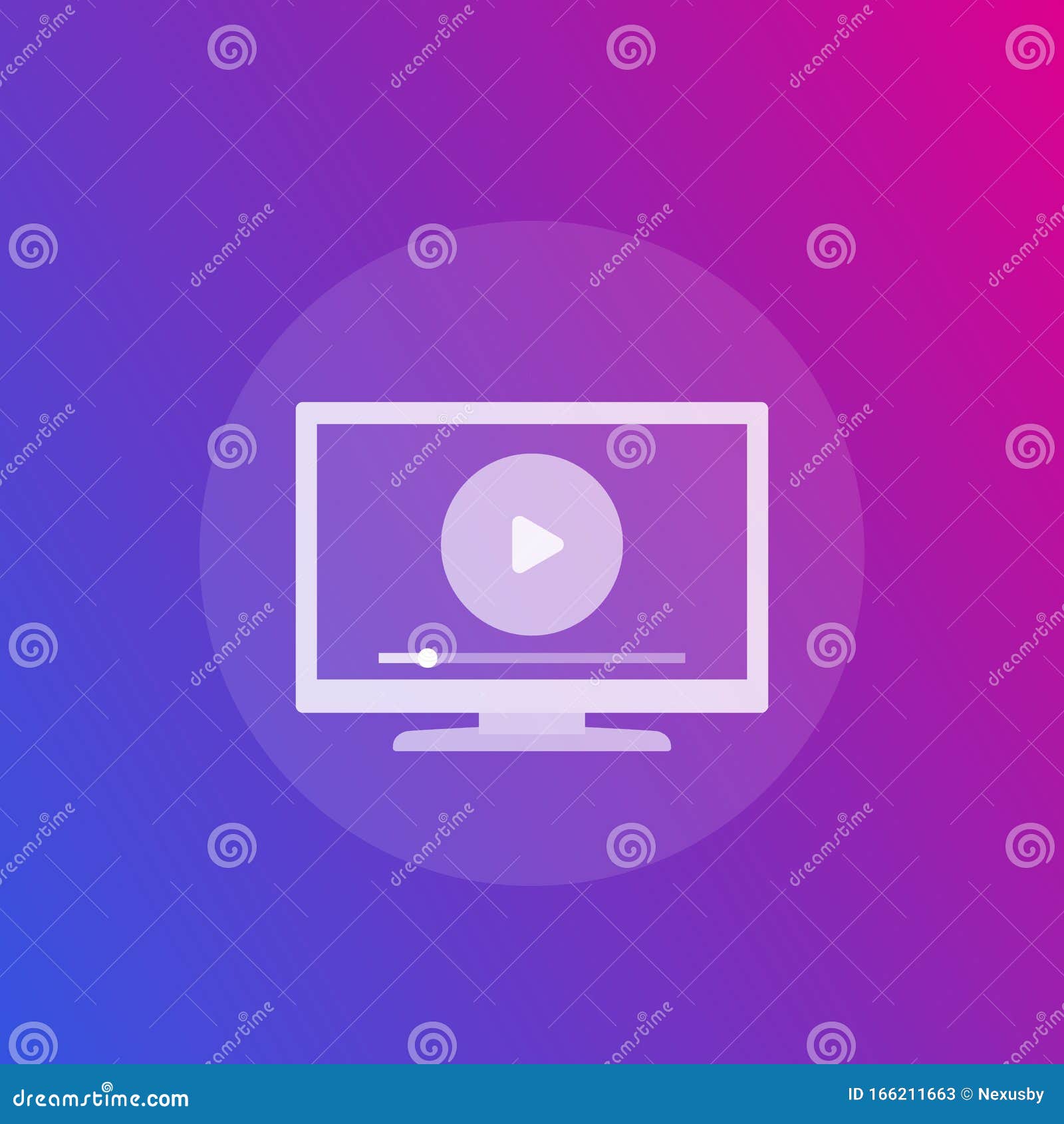 Play Video, Player on Screen Vector Icon Stock Vector - Illustration of ...