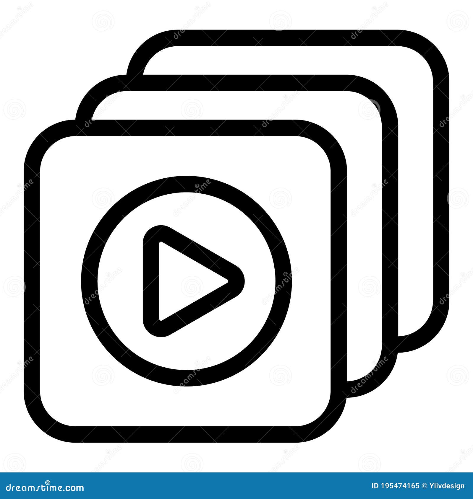 Play Videos Icon, Outline Style Stock Vector - Illustration of download ...