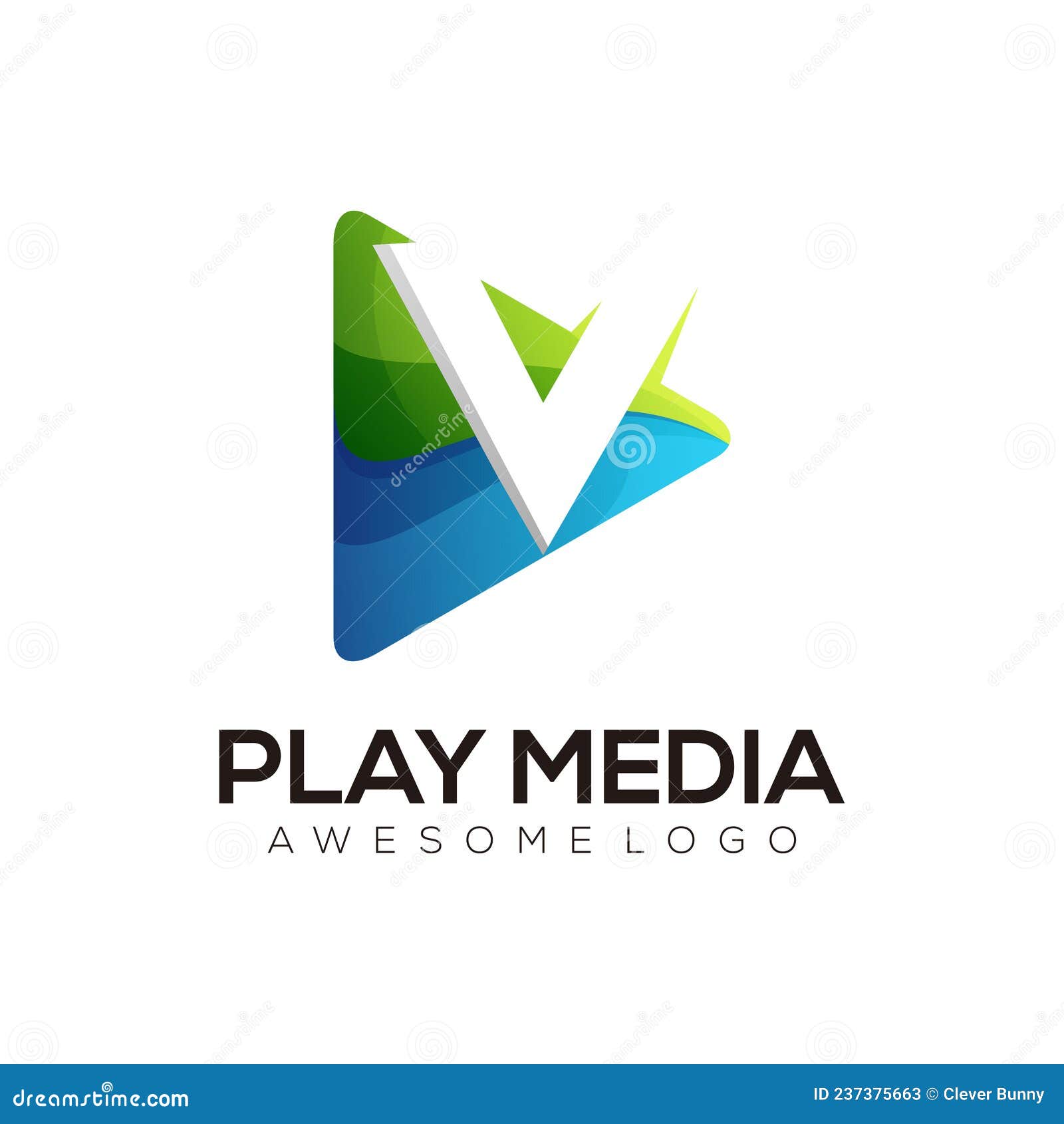 Play Visual Colorful Logo Illustration Stock Vector - Illustration of ...