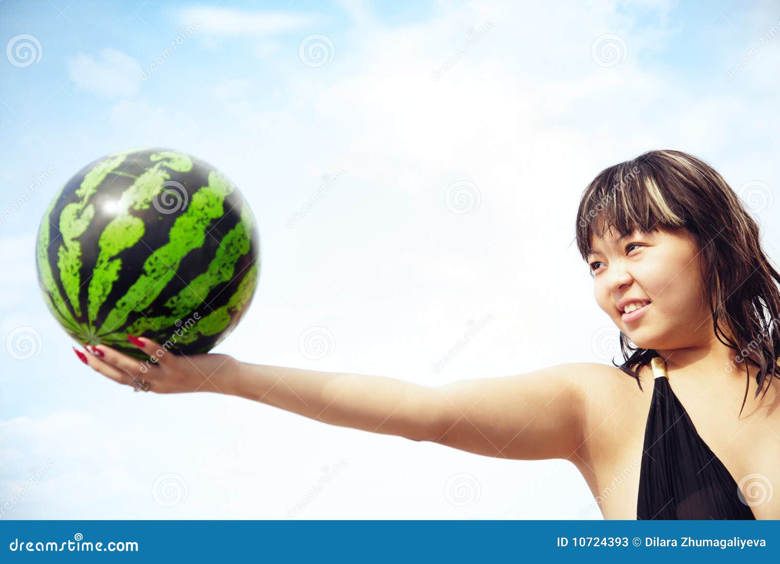 Play with watermelon stock image. Image of lifestyle - 10724393