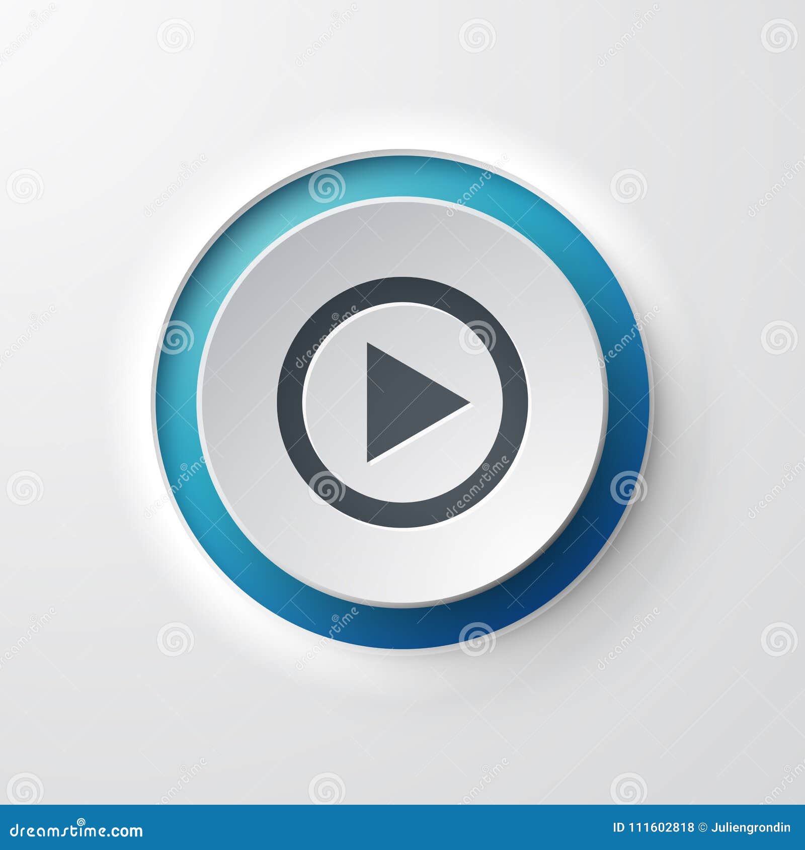 Play web icon push button stock illustration. Illustration of player ...