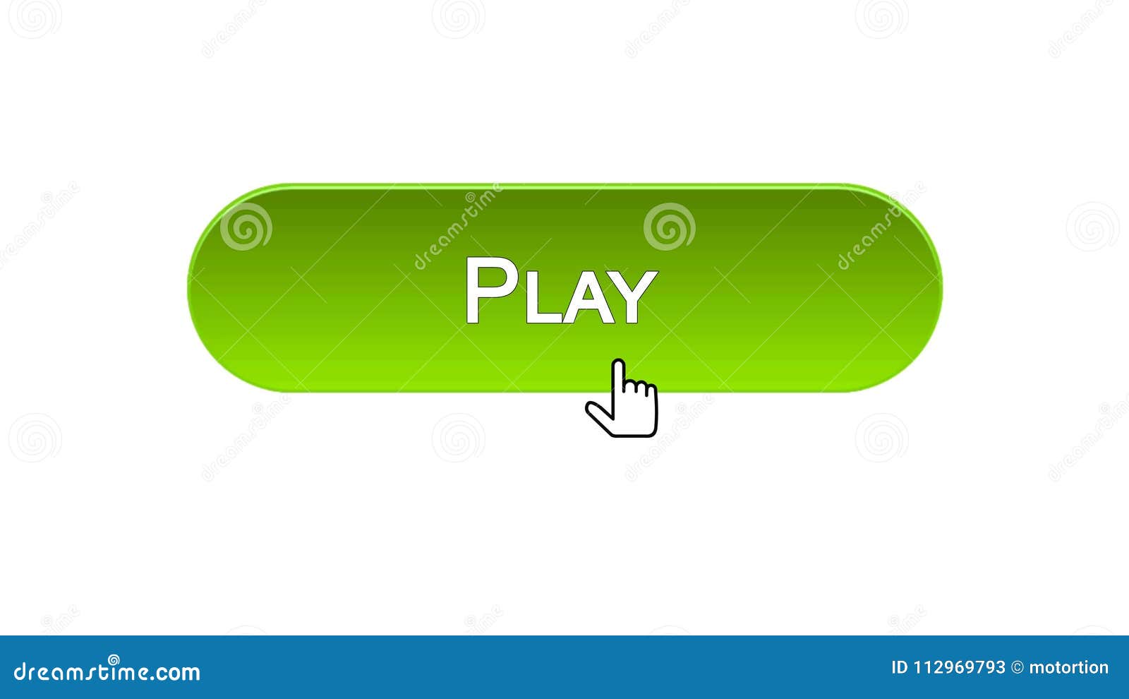 Play Web Interface Button Clicked with Mouse Cursor, Green Color, Online Game Stock Illustration ...
