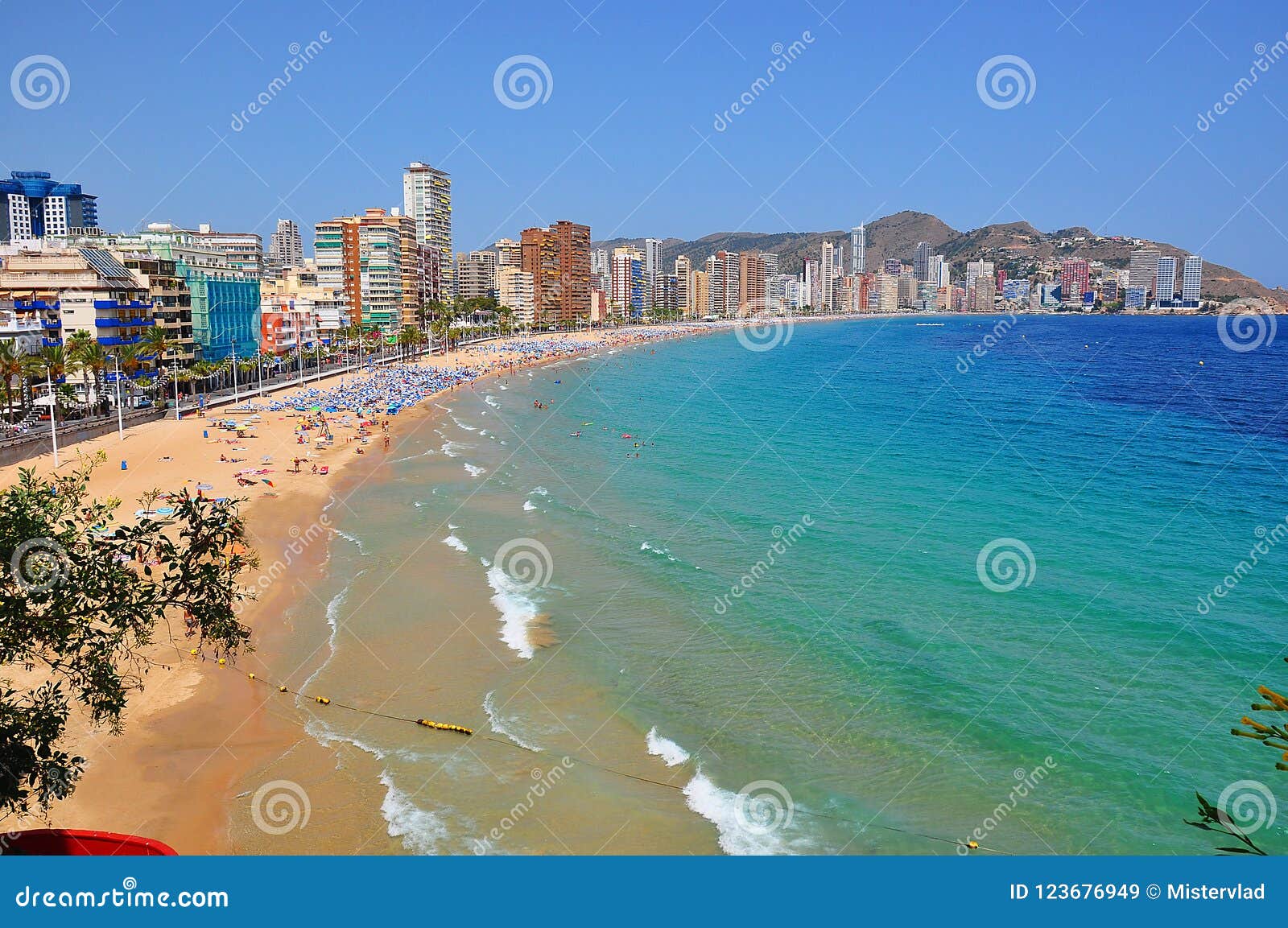 Playa De Levante, Benidorm, Spain Stock Image - Image of ocean ...