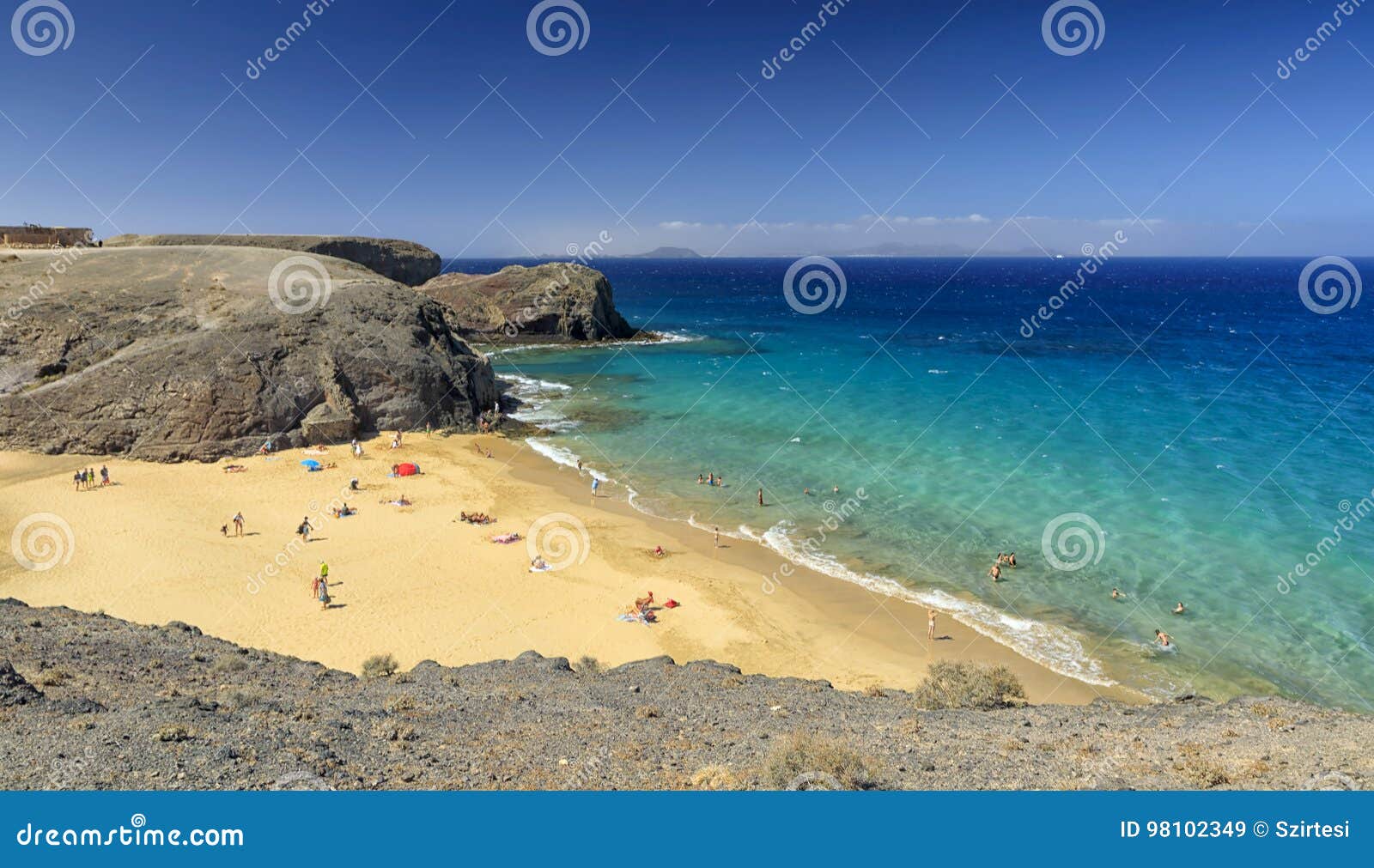 Playa De Papagayo a Lanzarote Immagine Stock - Immagine di lava ...