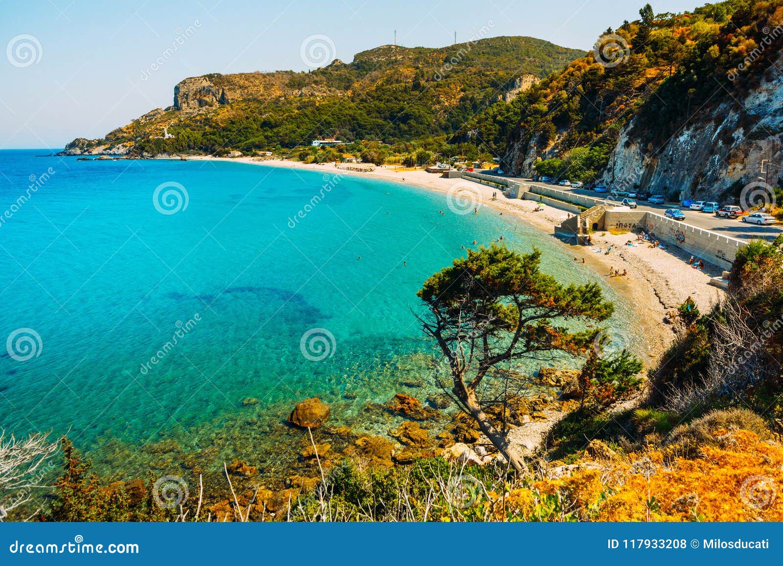 Playa de Potami foto de archivo. Imagen de recorrido - 117933208