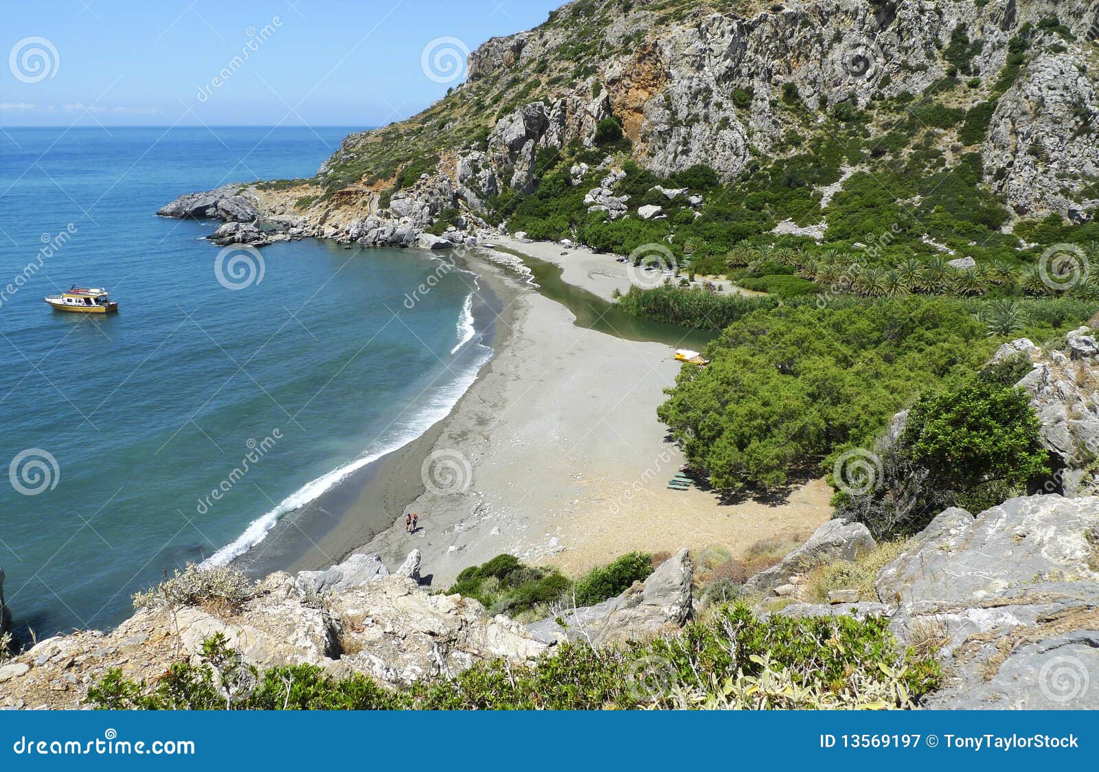 Playa de Preveli de arriba imagen de archivo. Imagen de ensenada - 13569197