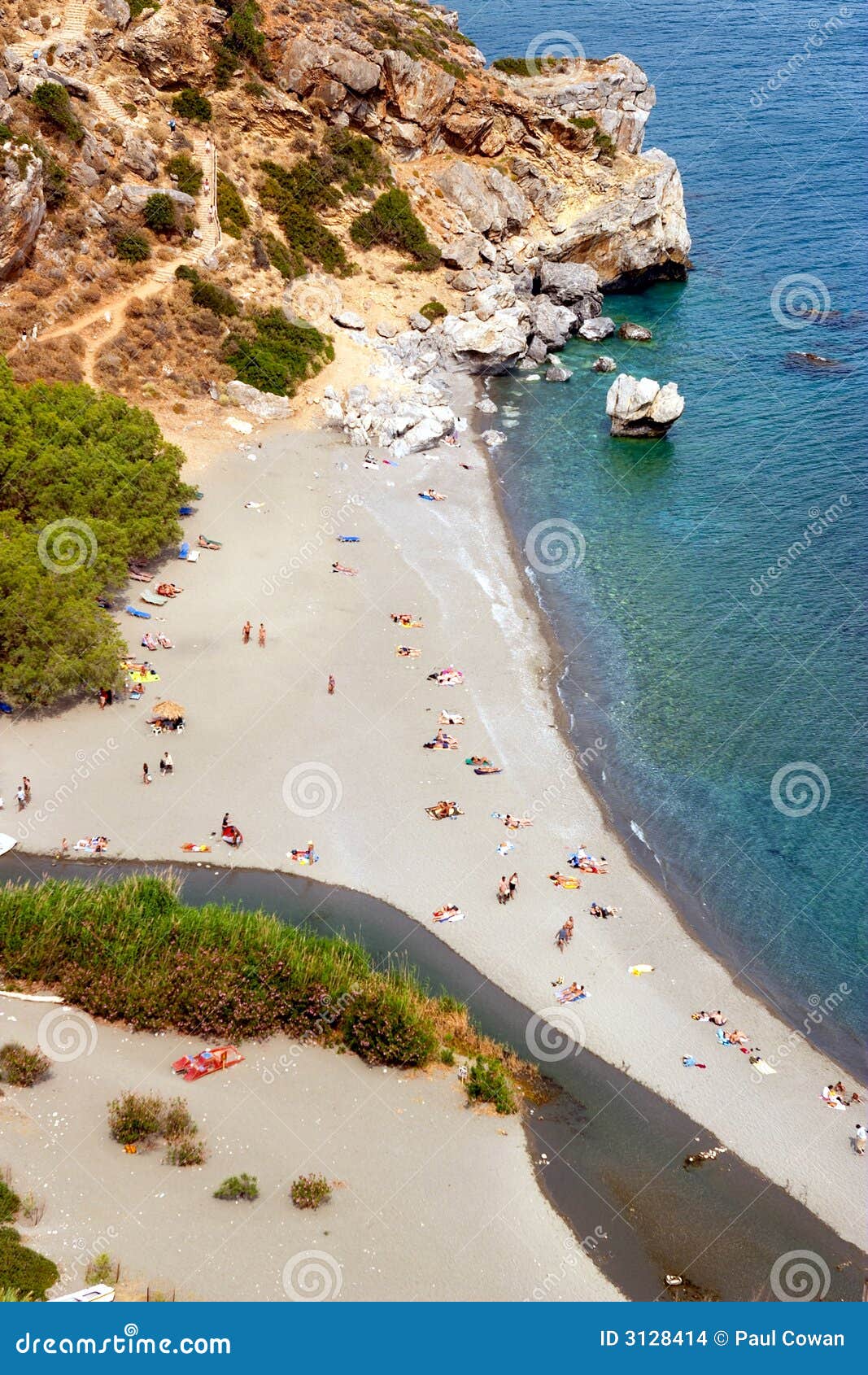 Playa De Preveli Horizontal Foto de archivo - Imagen de grecia, palma ...