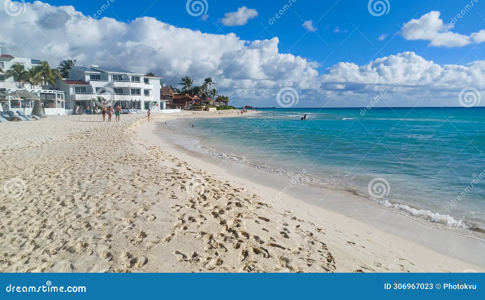 Playa del Car beach view editorial stock photo. Image of carmen - 306967023