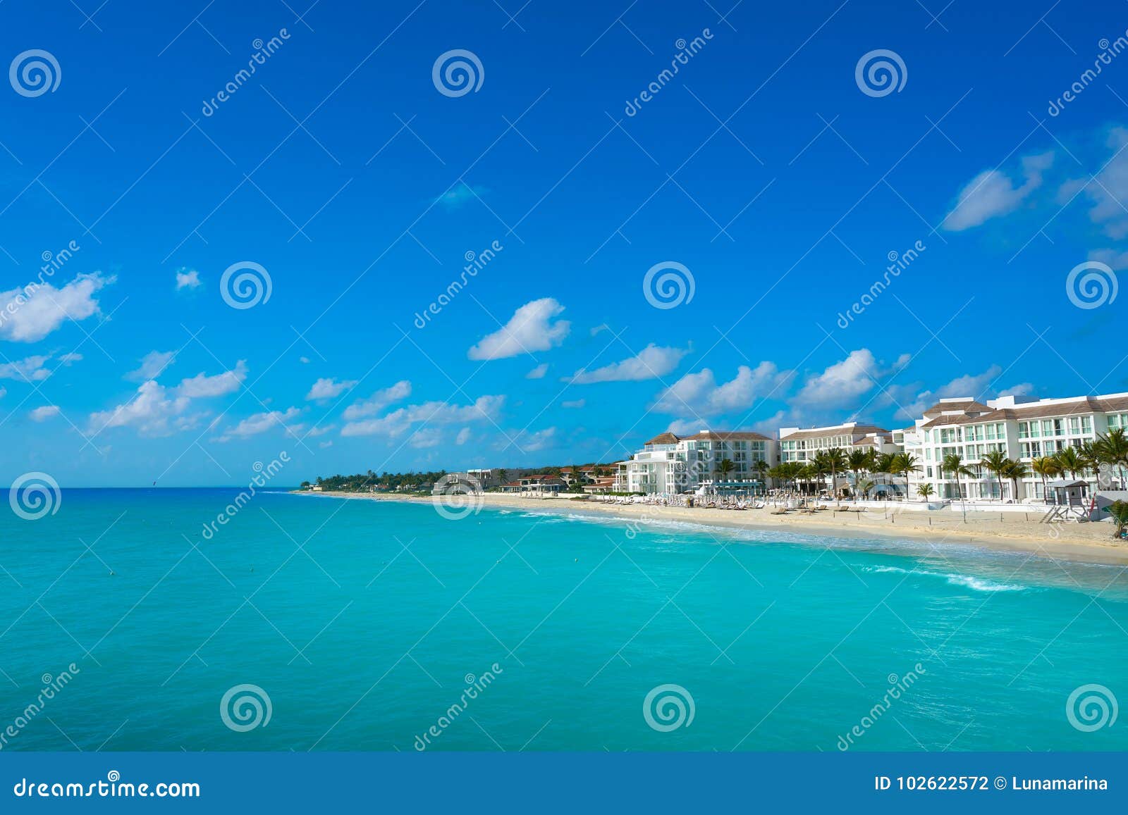 Playa Del Playa Del Carmen En Maya De Riviera Foto de archivo - Imagen ...