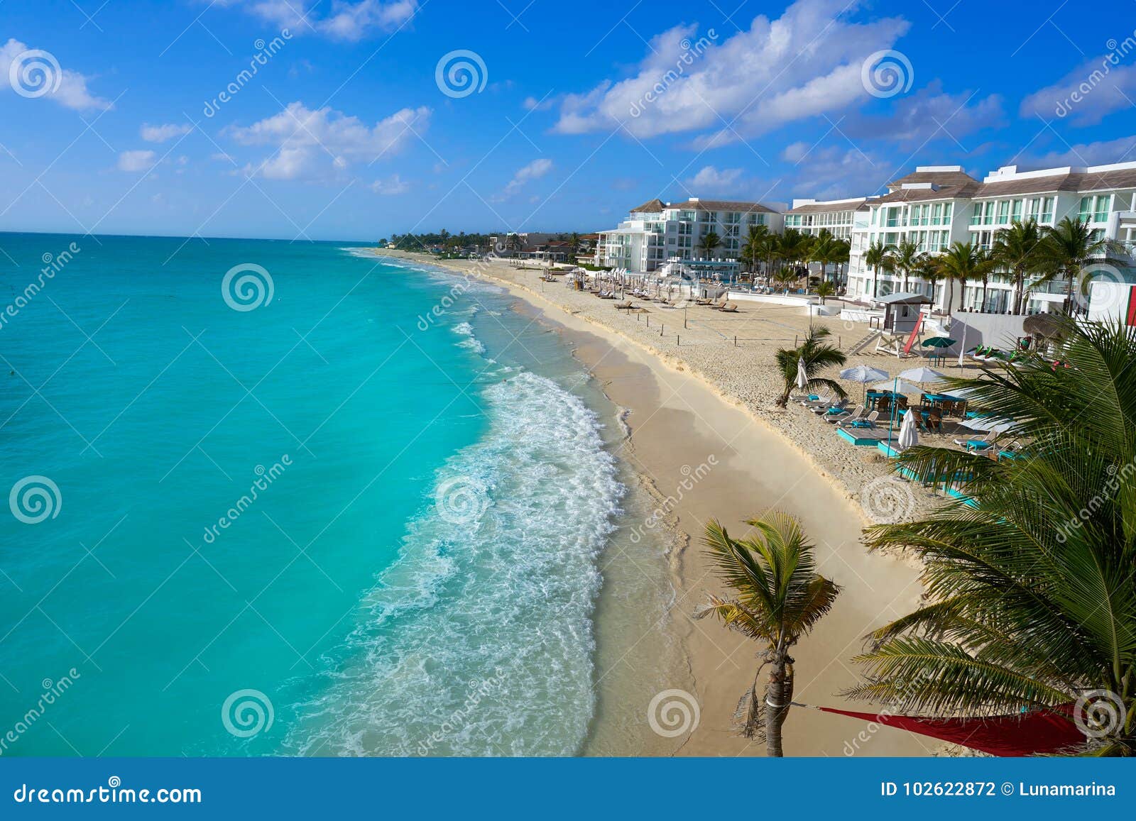 Playa Del Playa Del Carmen En Maya De Riviera Foto de archivo - Imagen ...