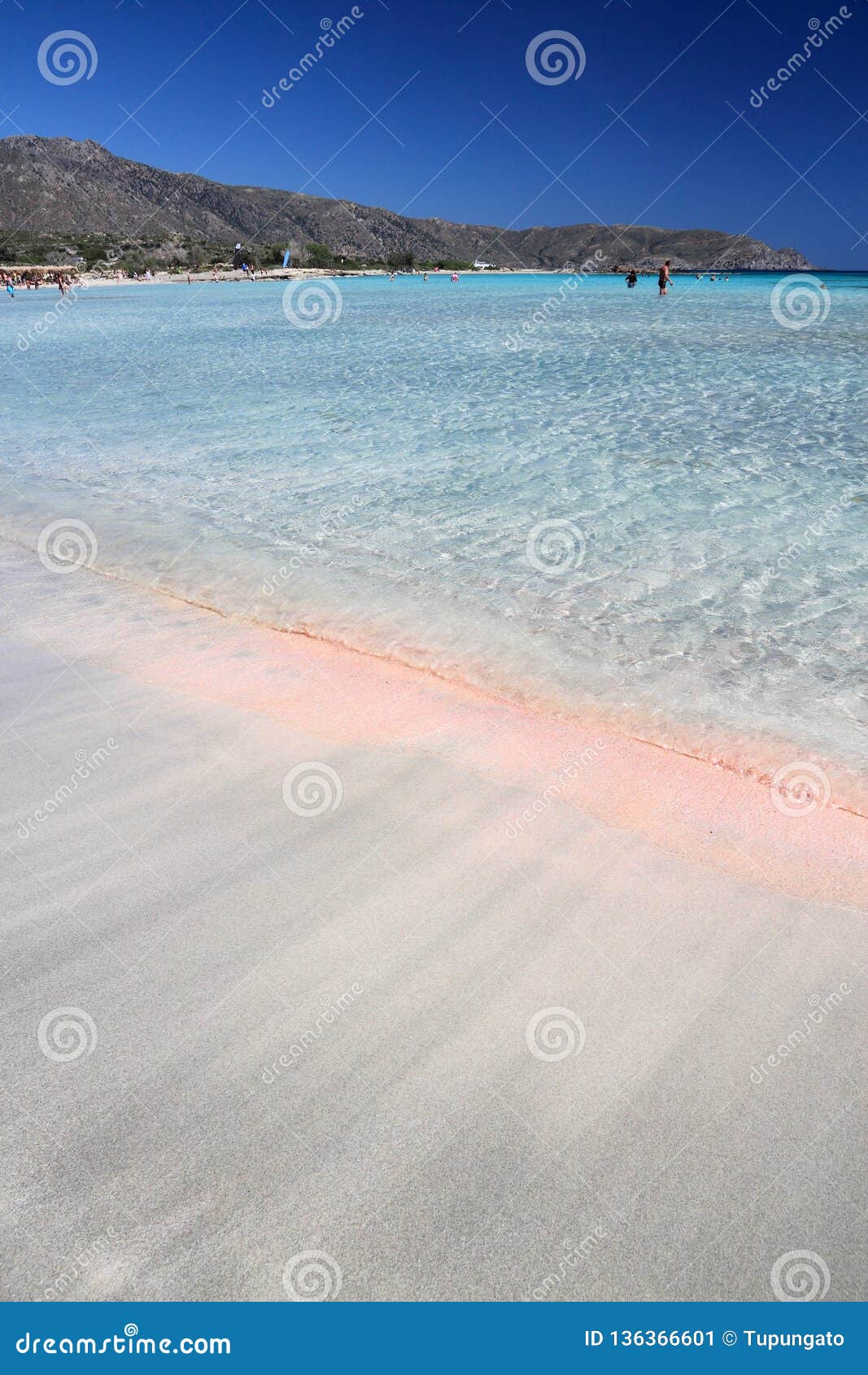 Playa del rosa de Creta imagen de archivo. Imagen de playa - 136366601