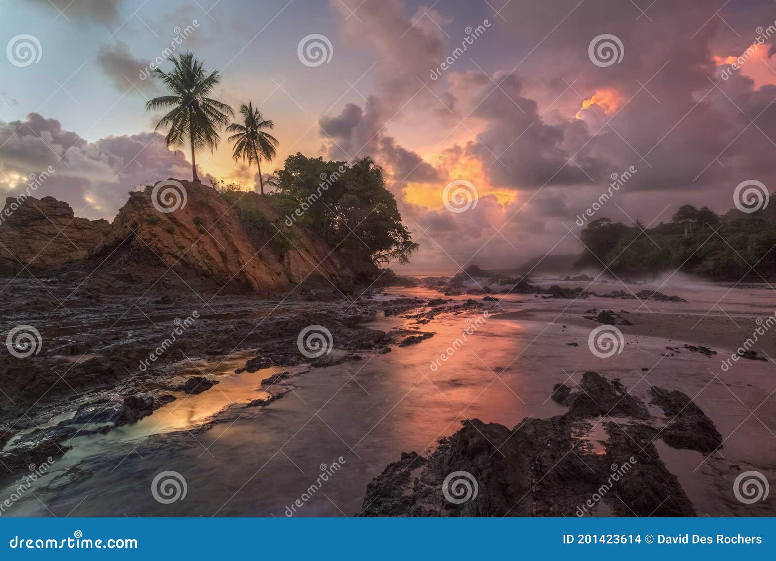 Playa Dominicalito Beach, Costa Rica Stock Photo - Image of ...