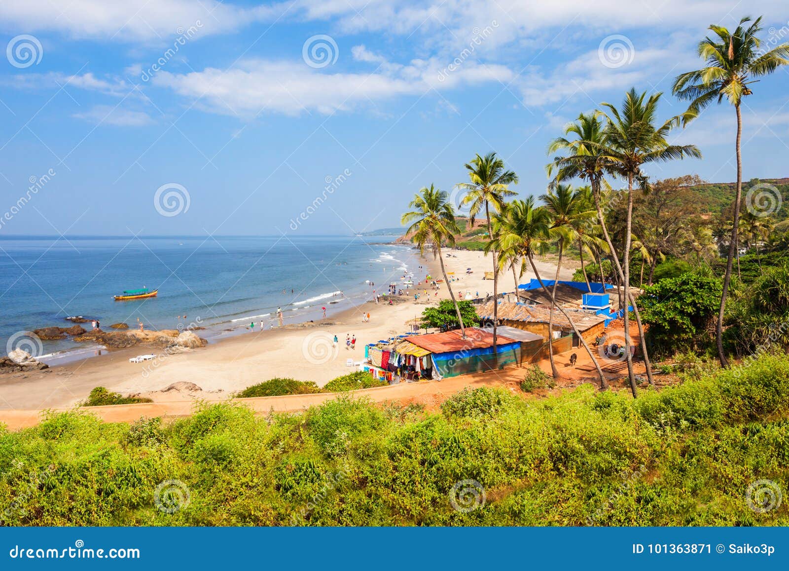 Playa en Goa, la India imagen de archivo. Imagen de hermoso - 101363871