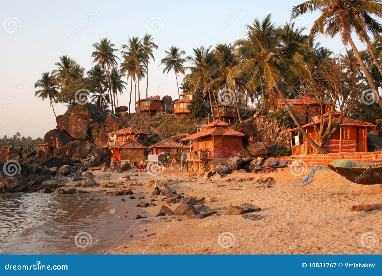 Playa Goa de Palolem imagen de archivo. Imagen de apacible - 10831767