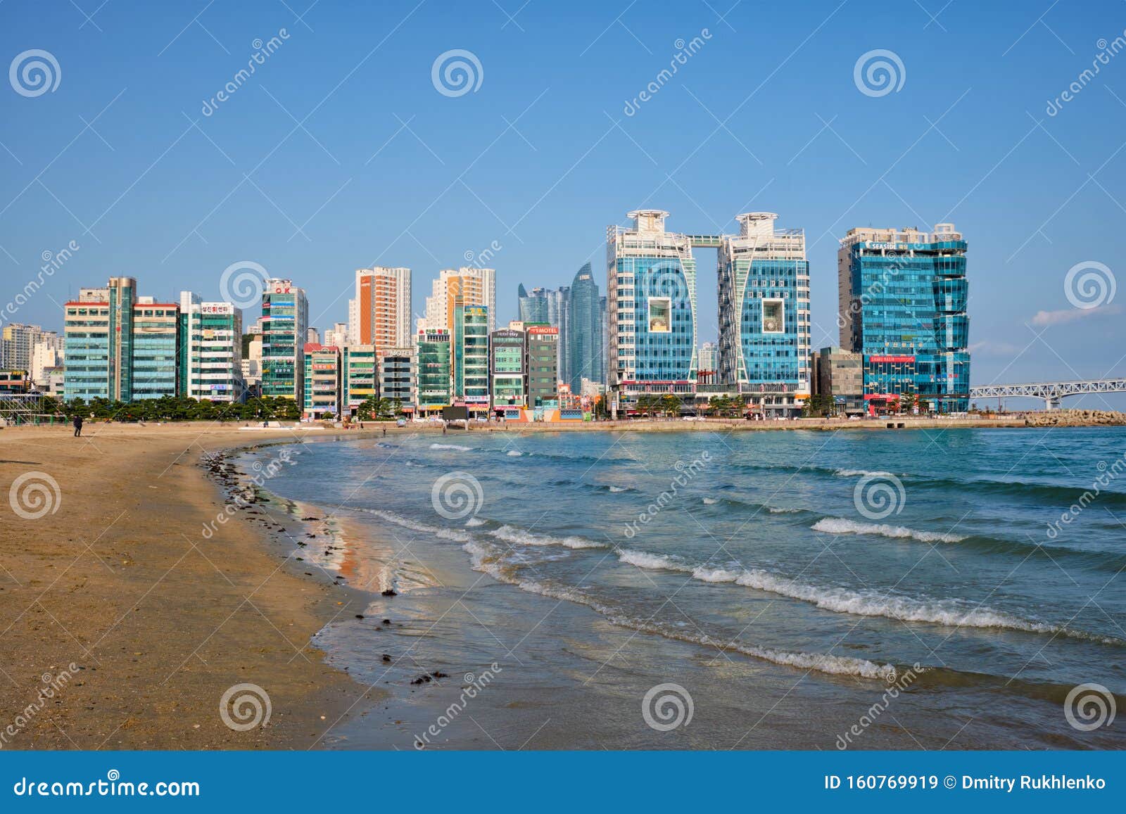 Playa Gwangalli En Busan, Corea Del Sur Imagen de archivo editorial ...