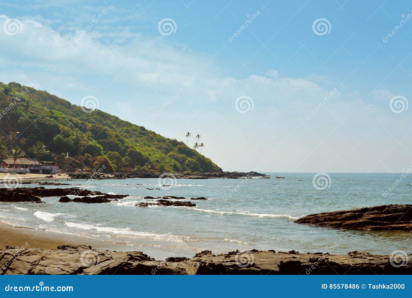 Playa Hermosa De La Provincia De Goa Foto de archivo - Imagen de laguna ...