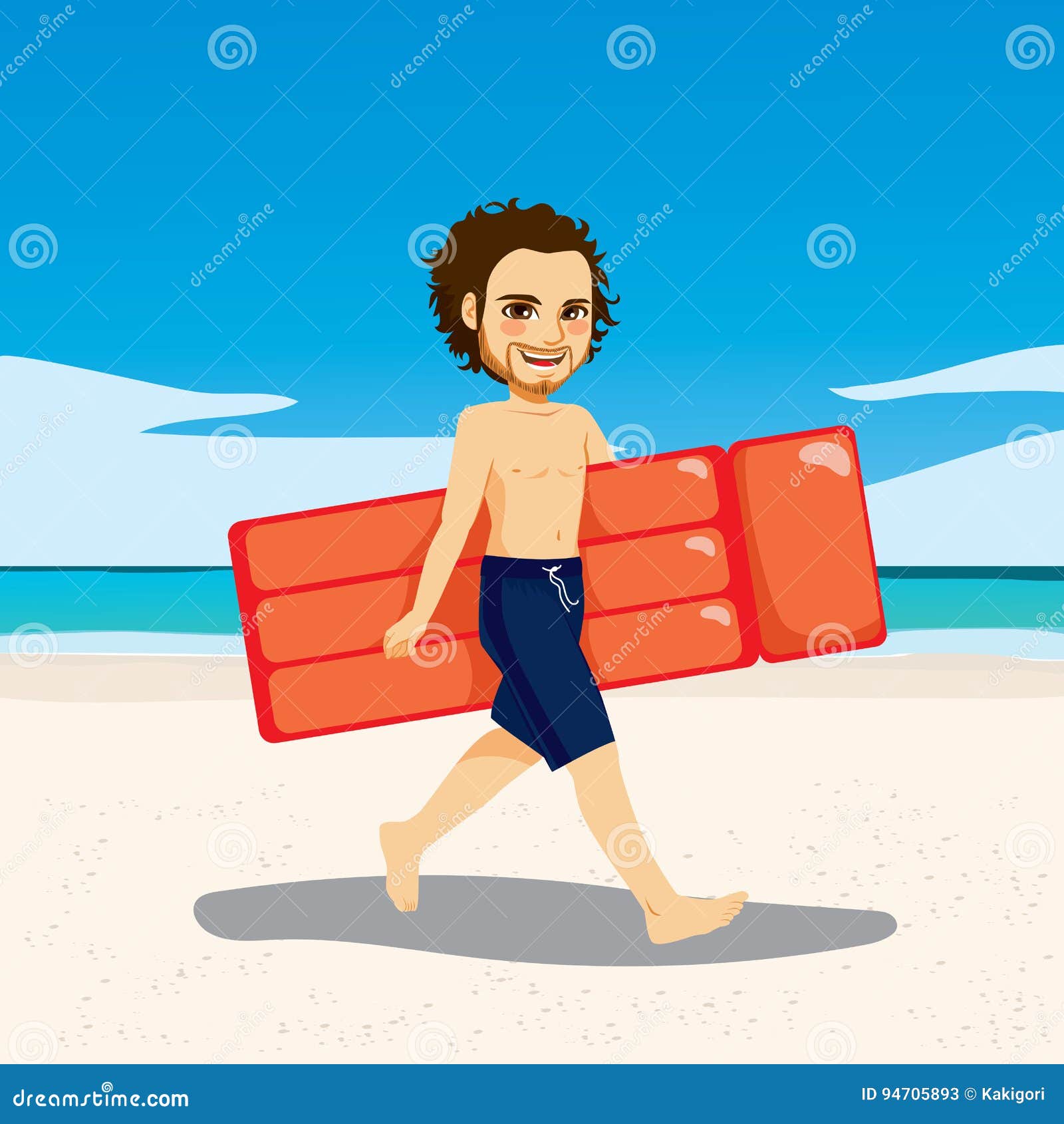 Playa inflable del hombre ilustración del vector. Ilustración de rojo ...