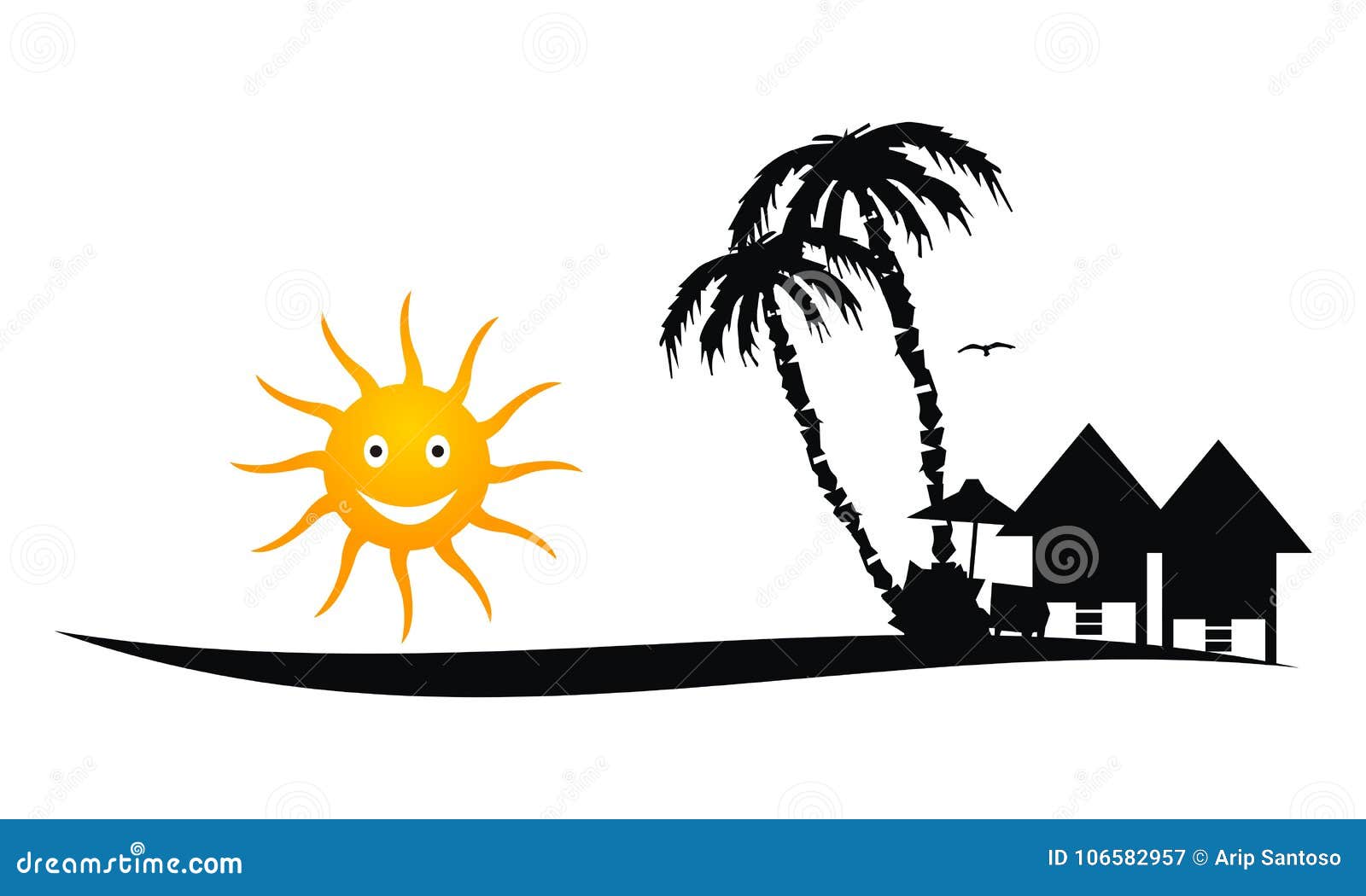 Playa Logo Design Template ilustración del vector. Ilustración de arena ...