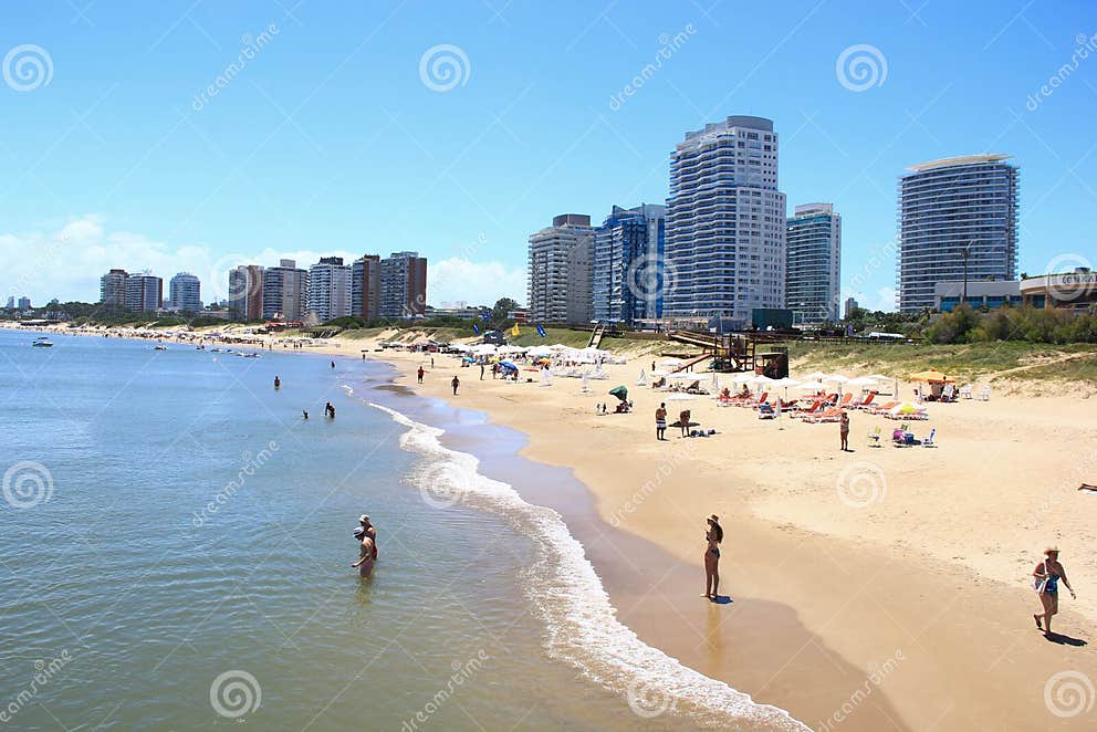 Playa Mansa Punta Del Este Uruguay Imagen editorial - Imagen de azul, recorrido: 110649280