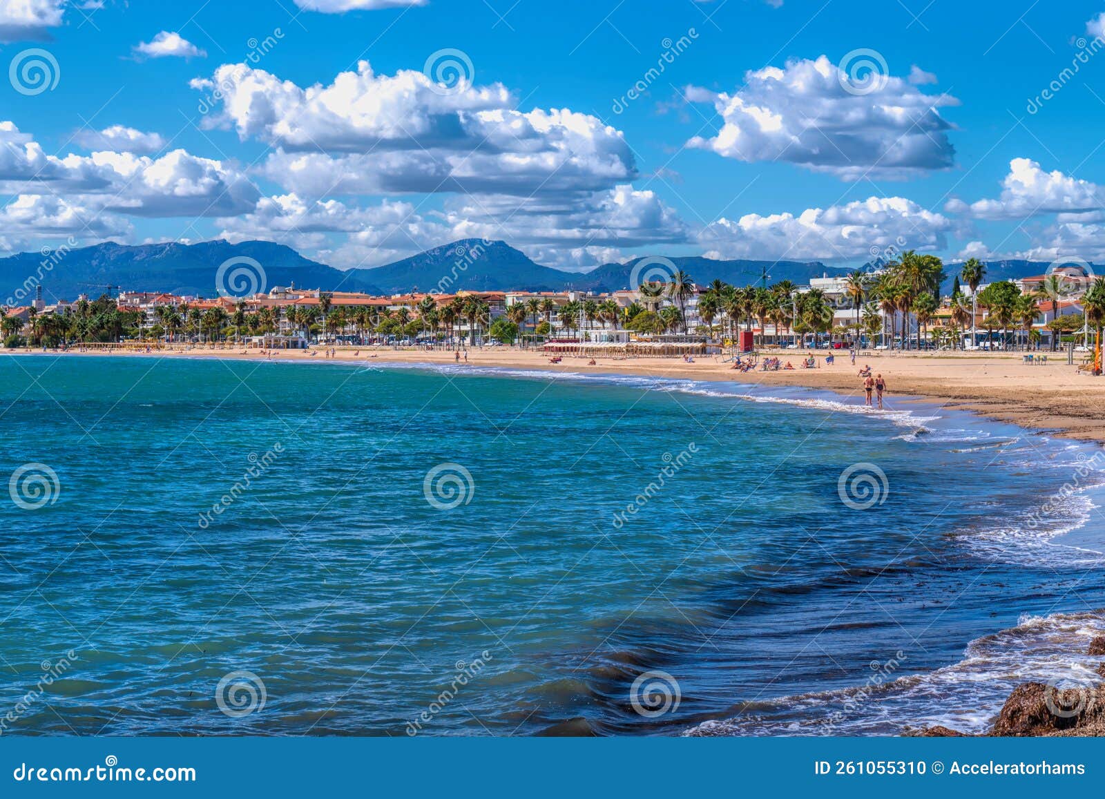 Playa Prat D`en Fores Cambrils Beach Spain Stock Photo - Image of blue ...