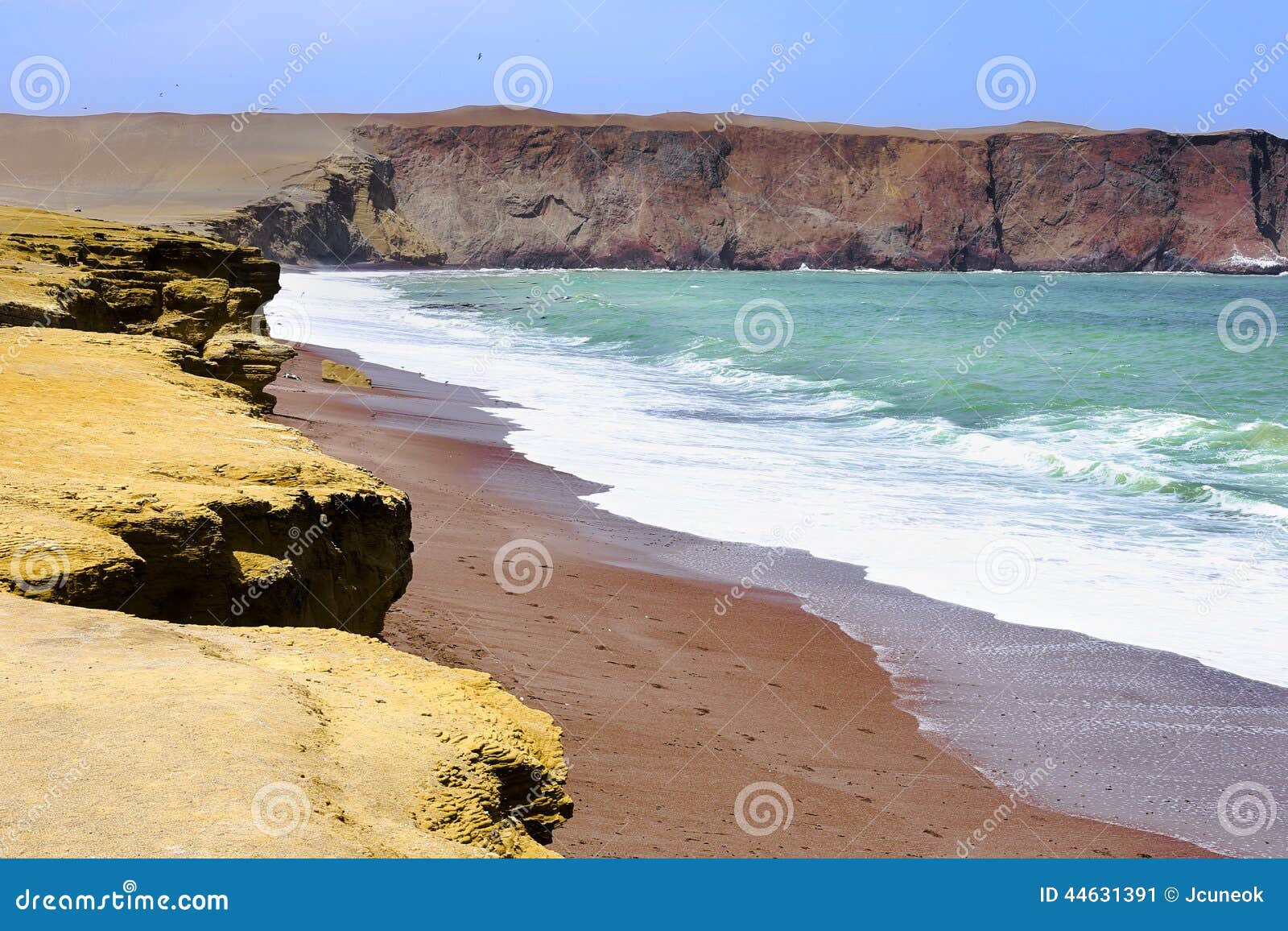 Playa Roja, Paracas, PerÃº stock image. Image of sand - 44631391