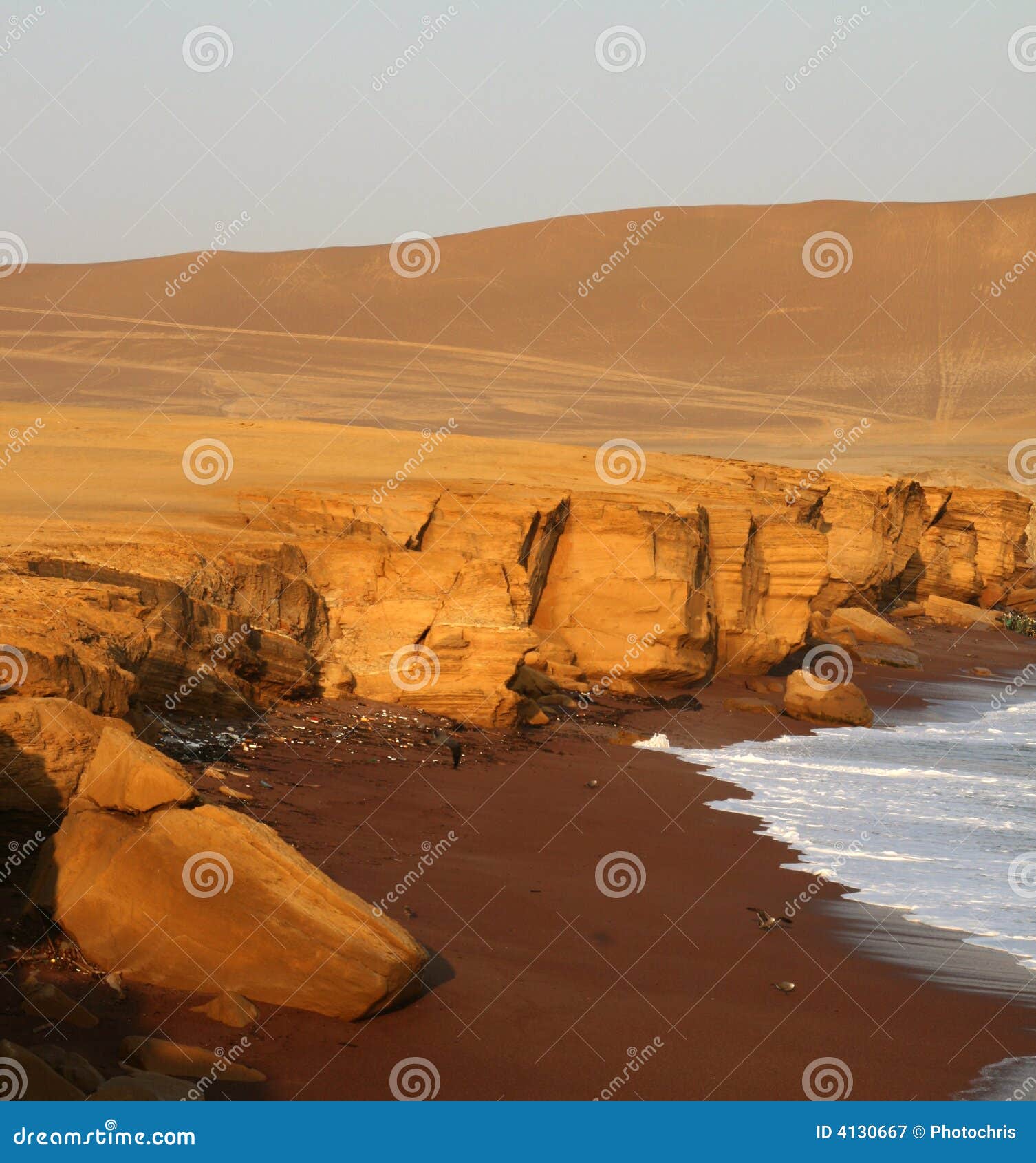 Playa roja, Perú imagen de archivo. Imagen de playa, libertad - 4130667
