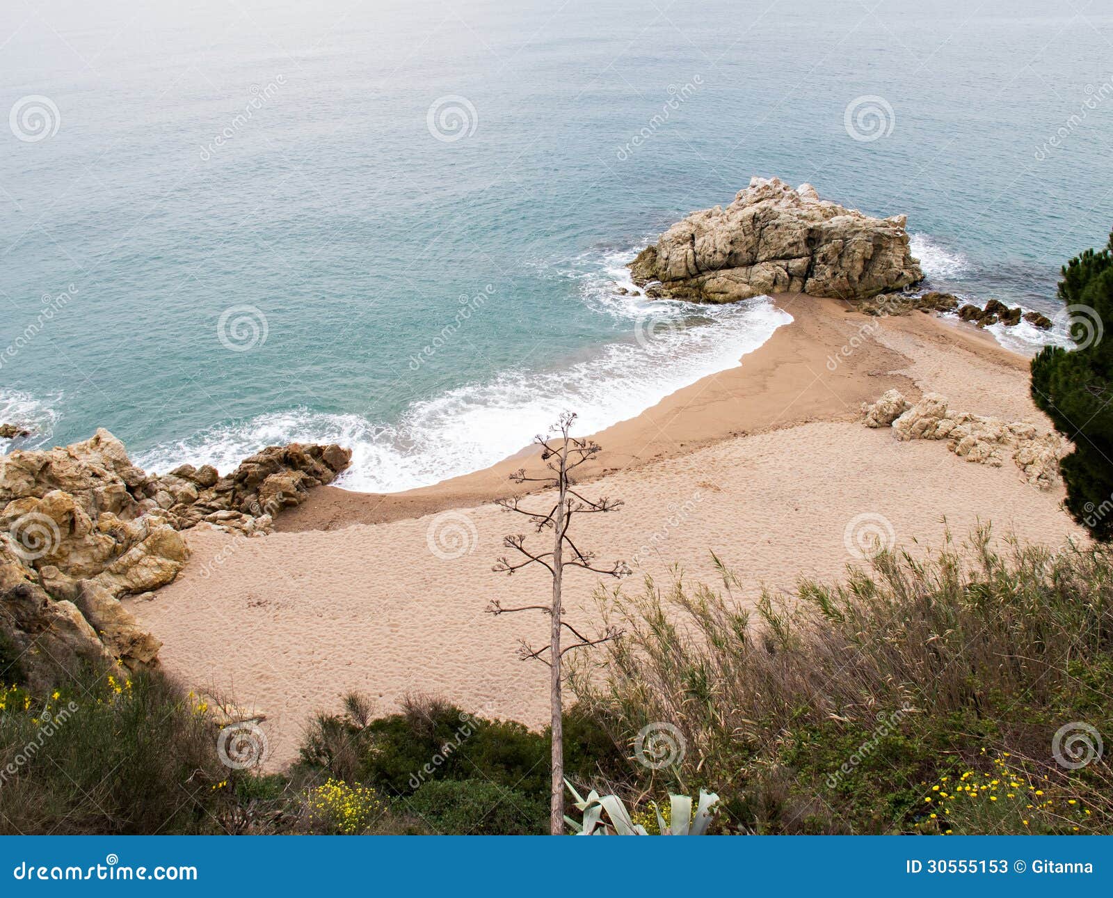 Playa sola imagen de archivo. Imagen de azul, océano - 30555153