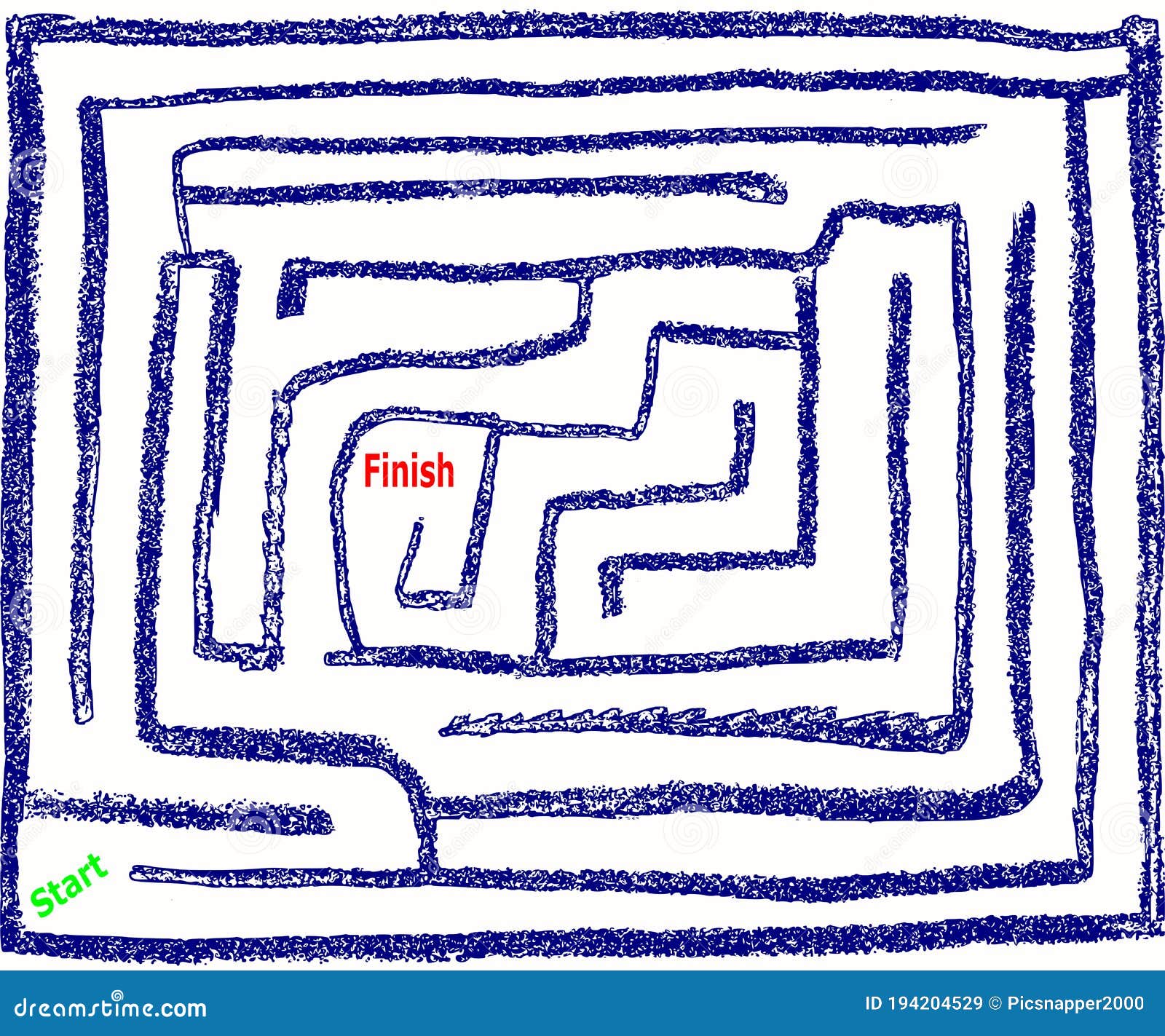 Playable Maze in Crayon Style Dark Blue Number 9 Stock Illustration ...