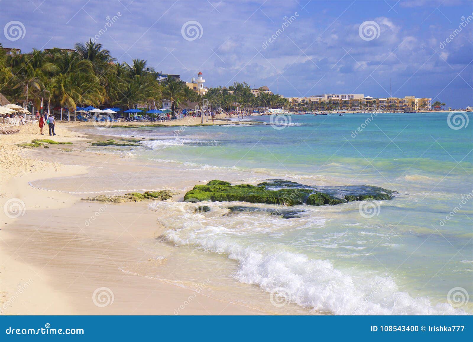 Playa Del Carmen Beach, Mexico Editorial Image - Image of waterfront ...