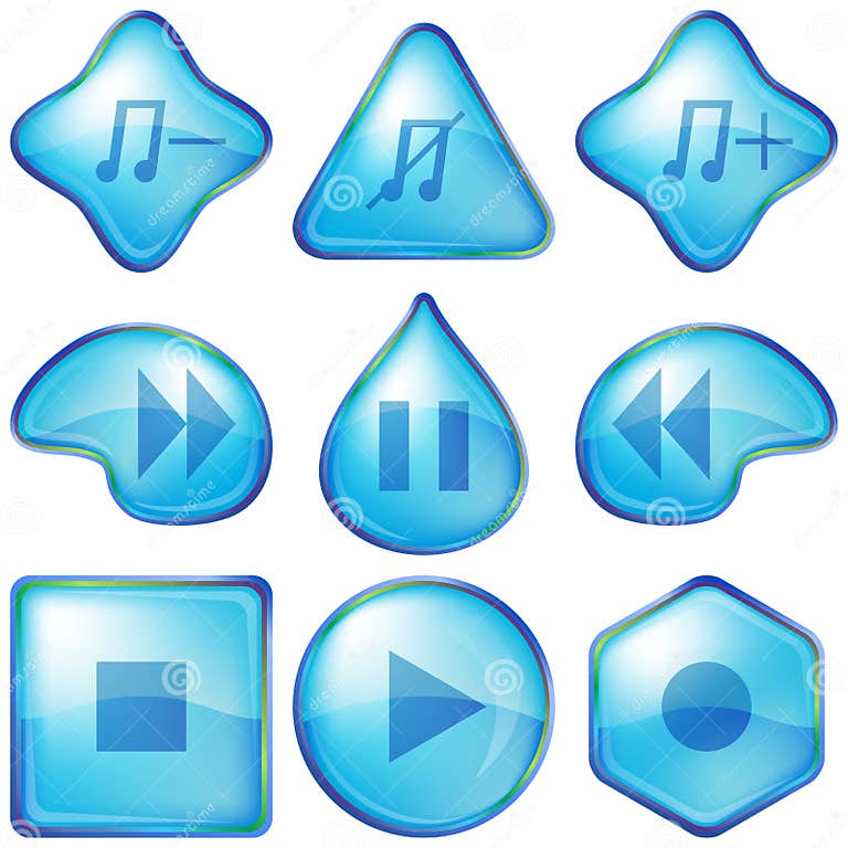 Playback buttons stock vector. Illustration of radio - 20155302