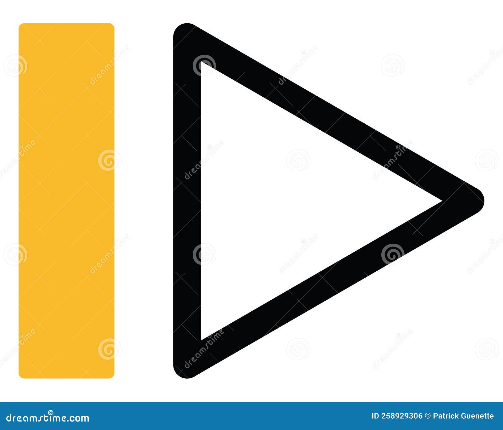 Playback icon, icon stock vector. Illustration of sign - 258929306