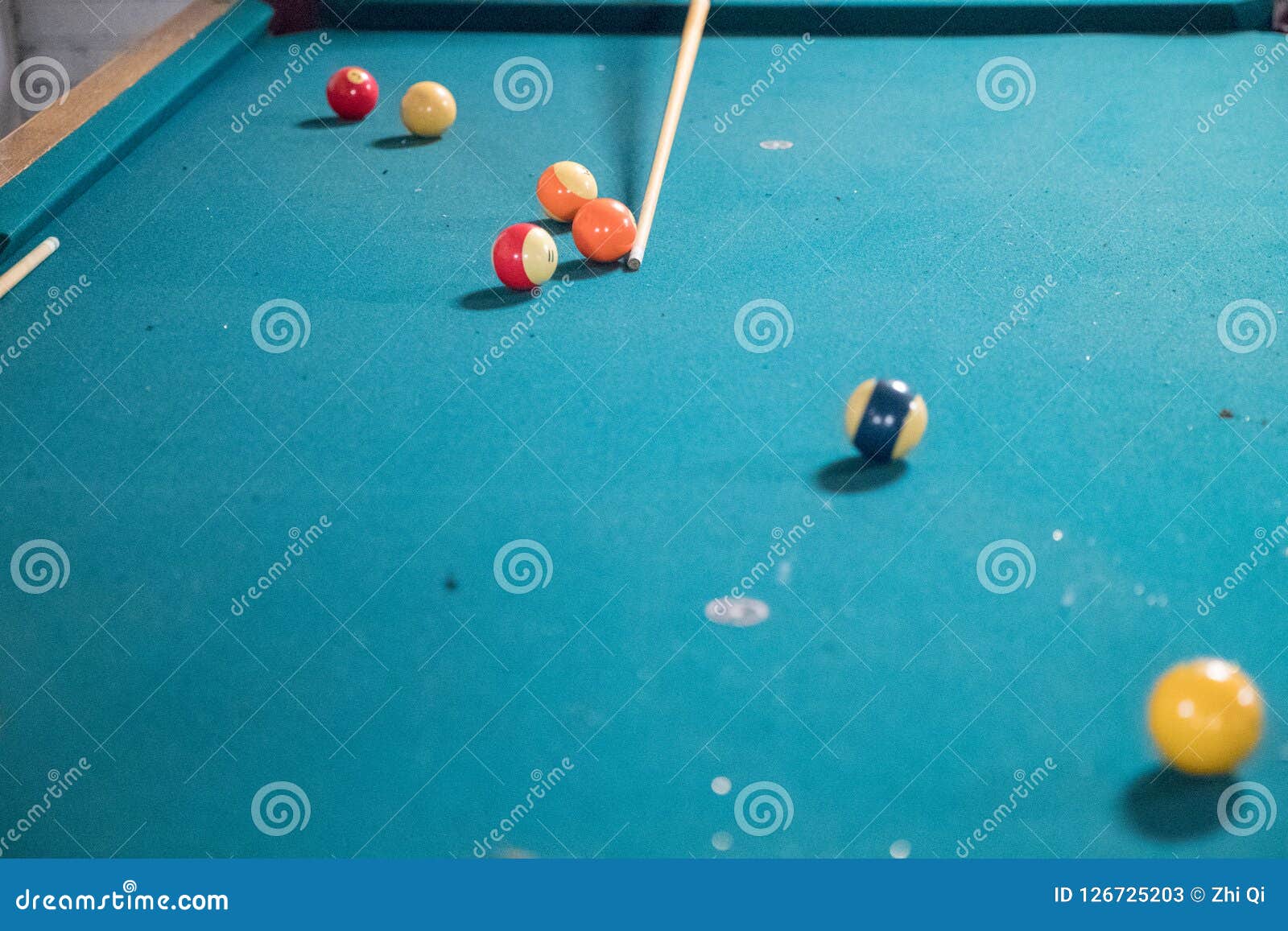 The Player Aims To Strike the Billiard Ball Stock Image - Image of ...