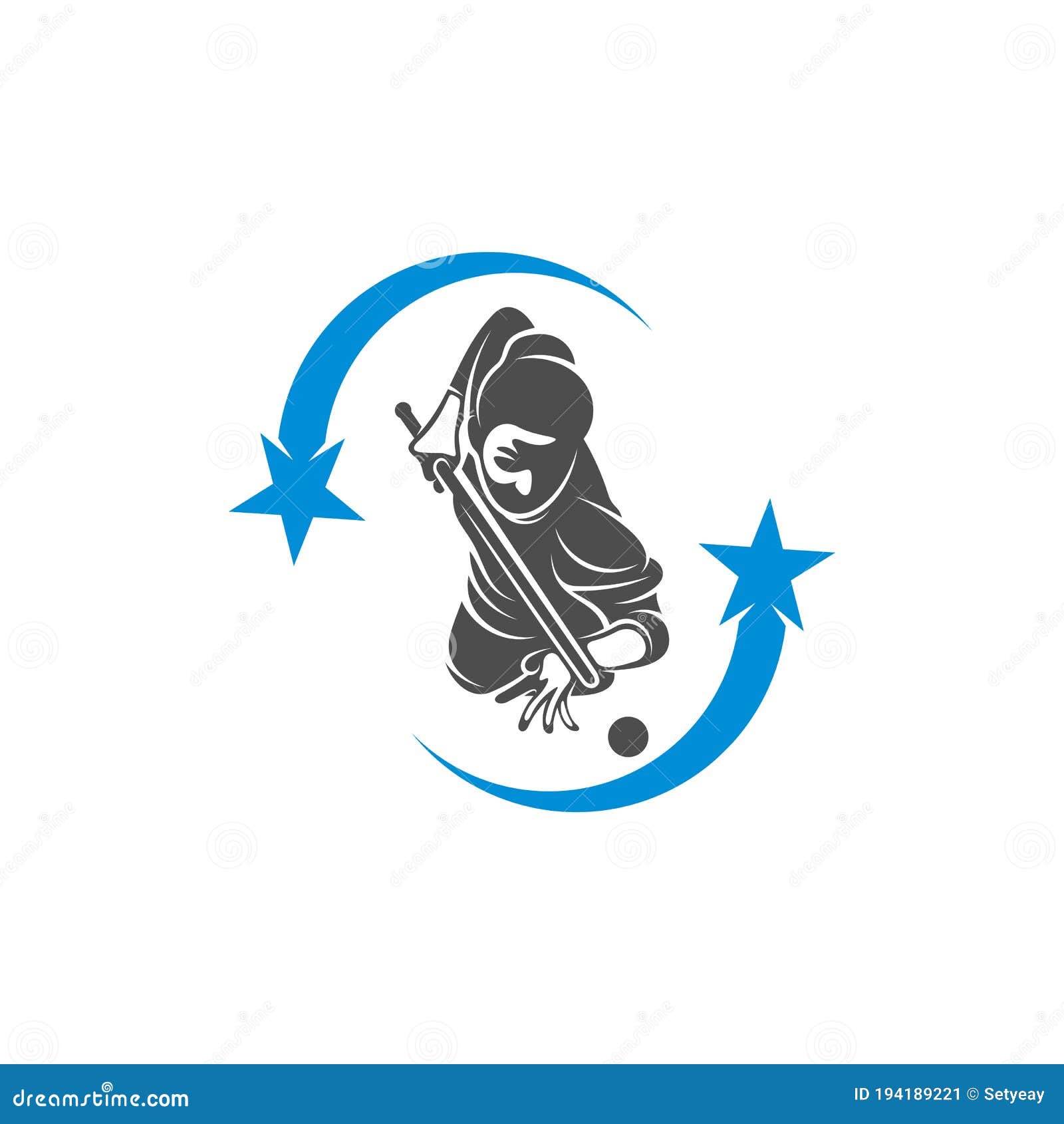Player Billiards with Star Logo Design Vector. Illustration Stock ...
