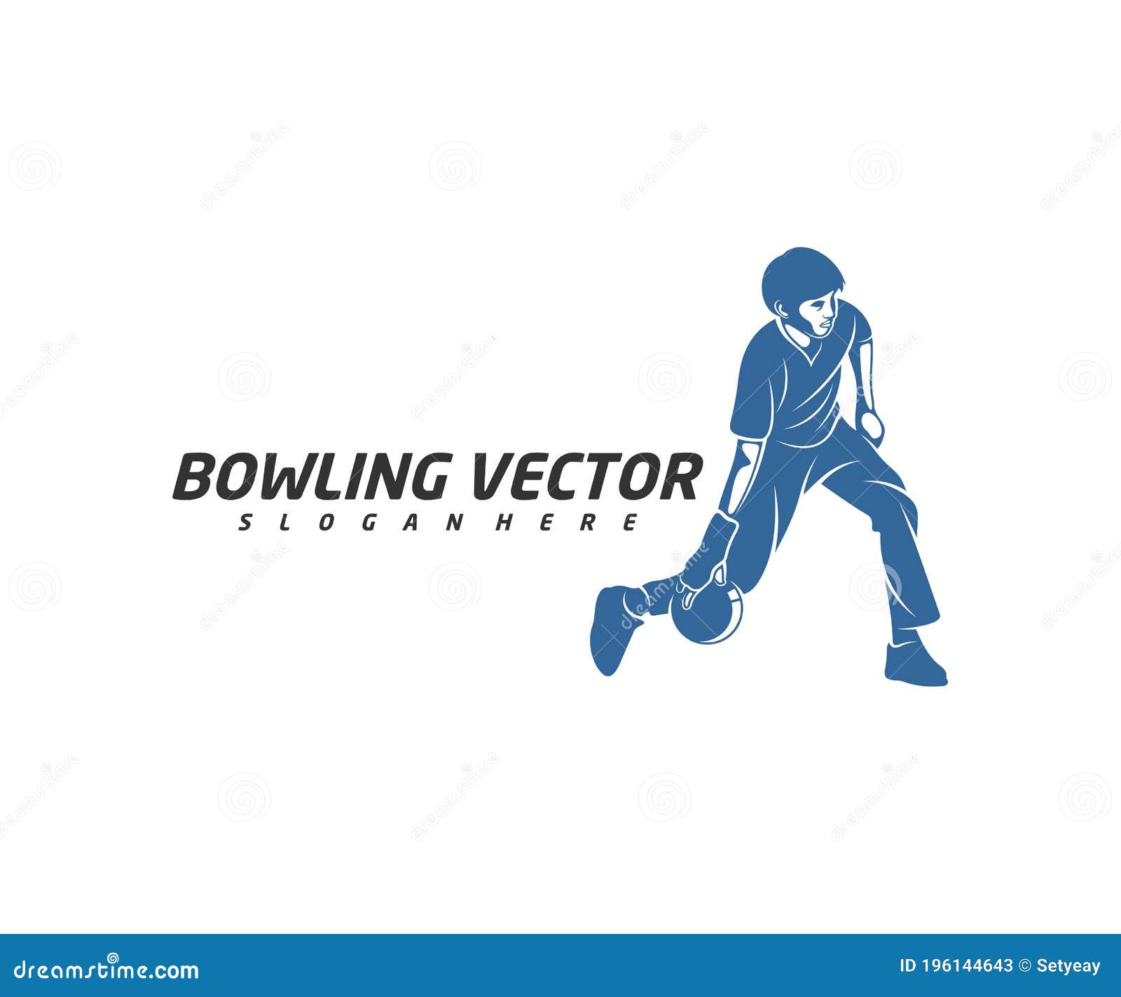 Player Bowling Logo Template Design Vector, Illustration, Creative ...