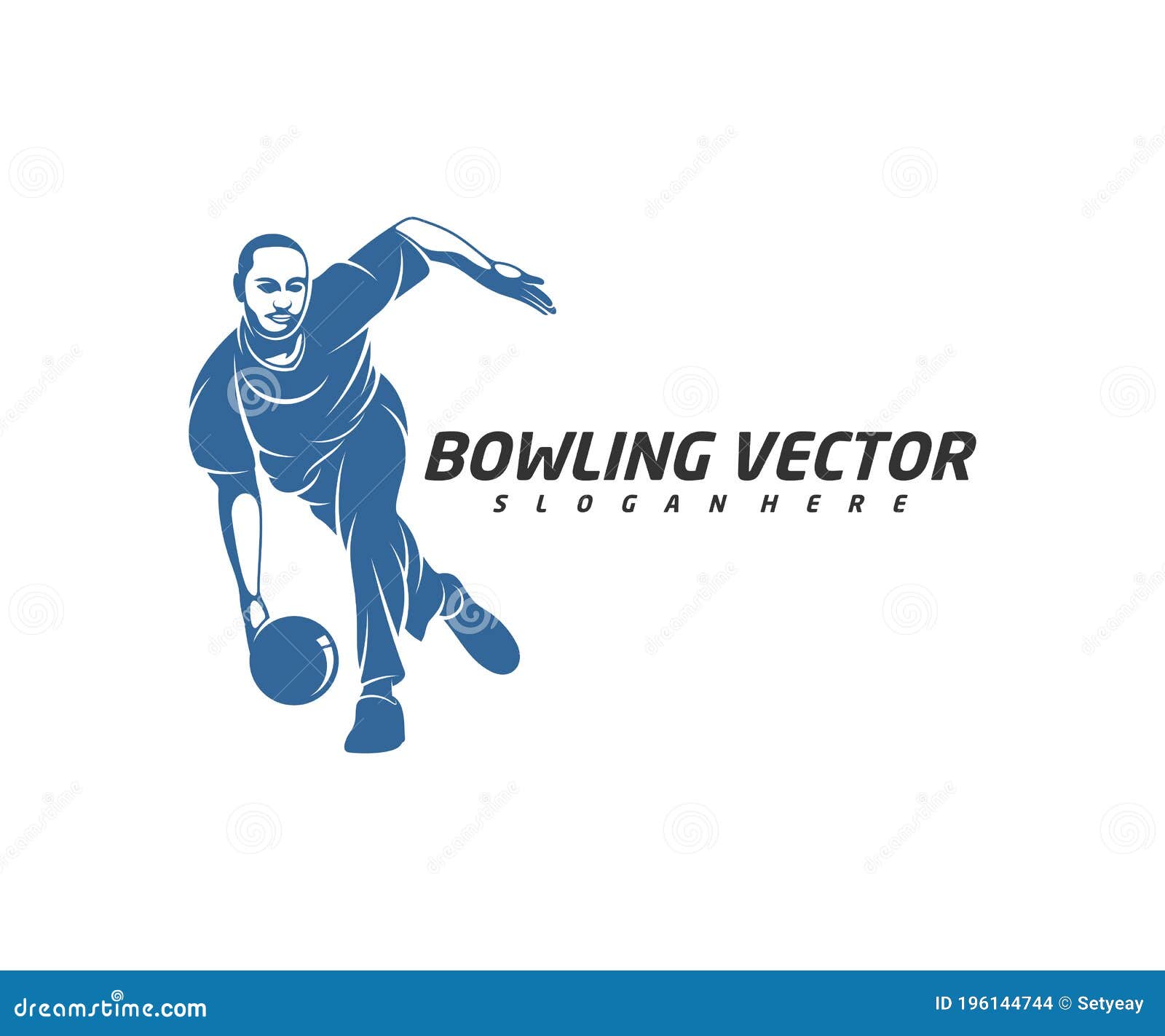 Player Bowling Logo Template Design Vector, Illustration, Creative ...