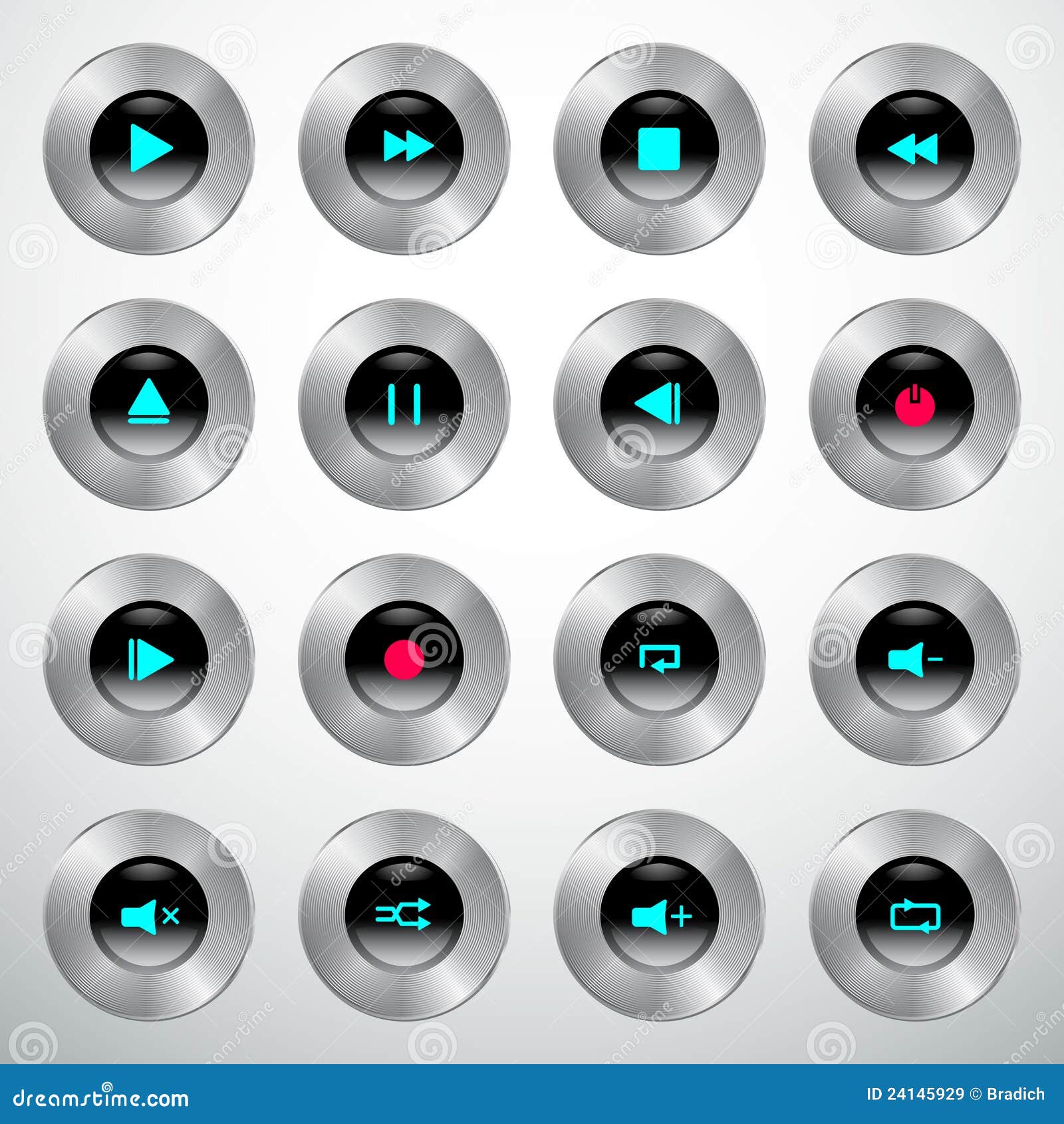 Player button stock vector. Illustration of play, internet - 24145929