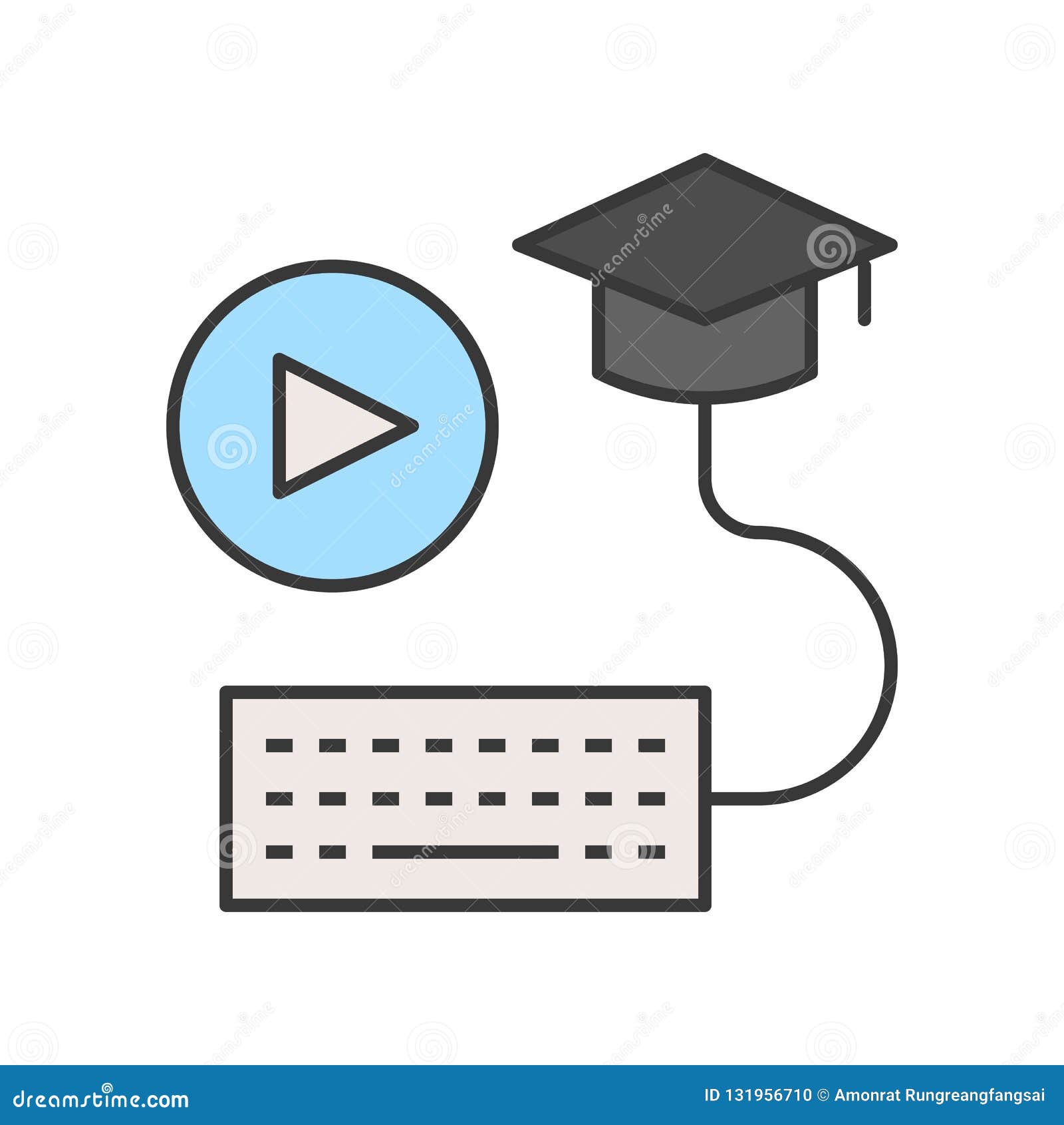 Player Button, Keyboard and Graduated Hat, E Learning or Self St Stock ...