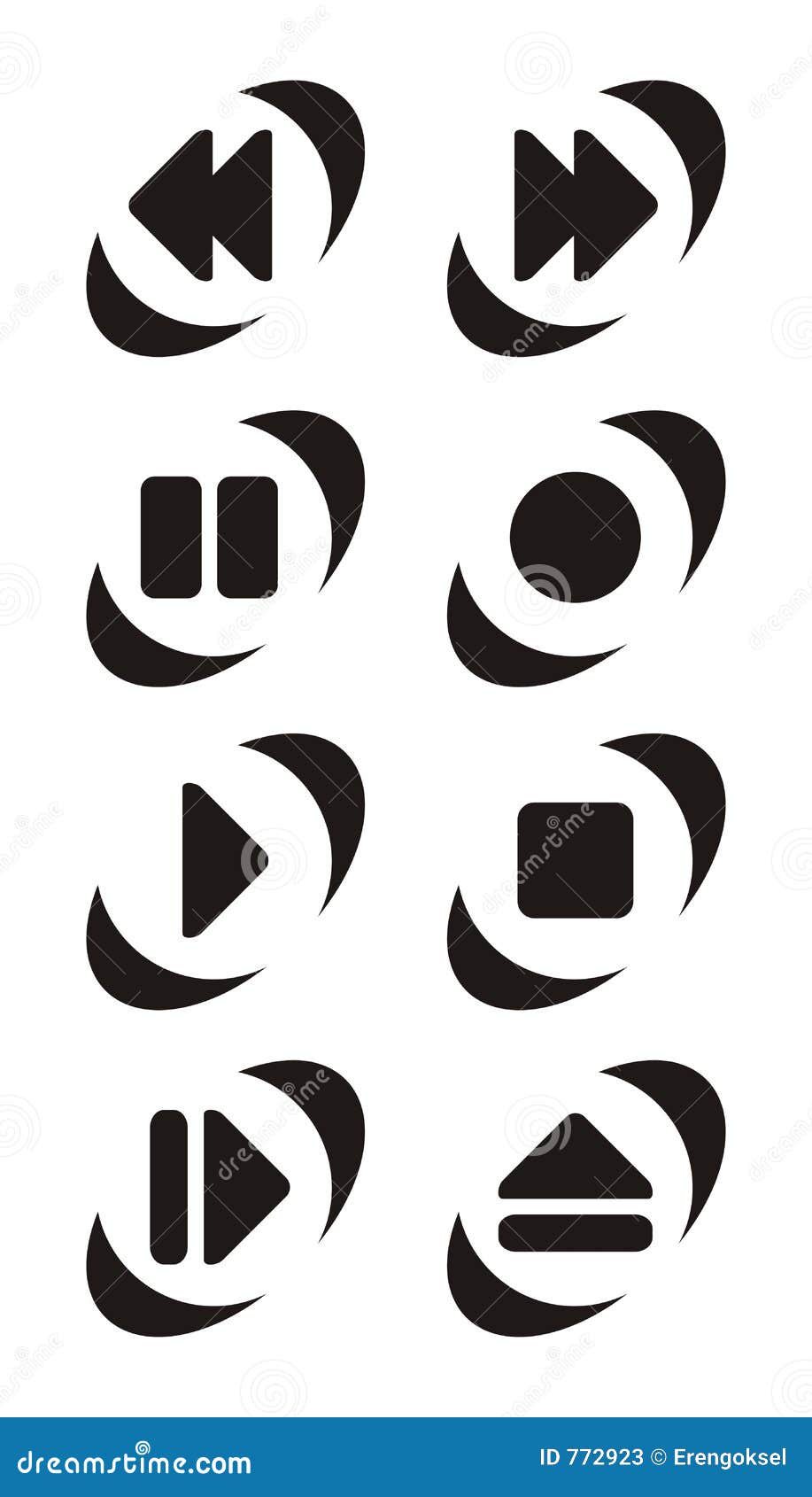 Player button symbols stock illustration. Illustration of video - 772923