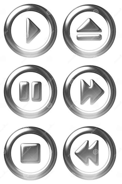 Player Button Symbols stock illustration. Illustration of blue - 777029