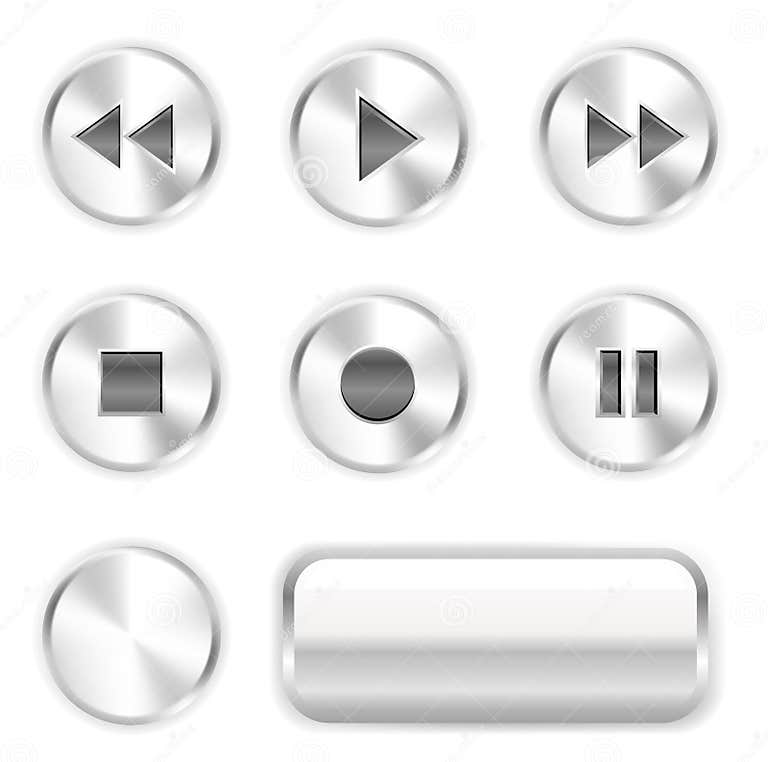 Player buttons stock vector. Illustration of design, audio - 10083203