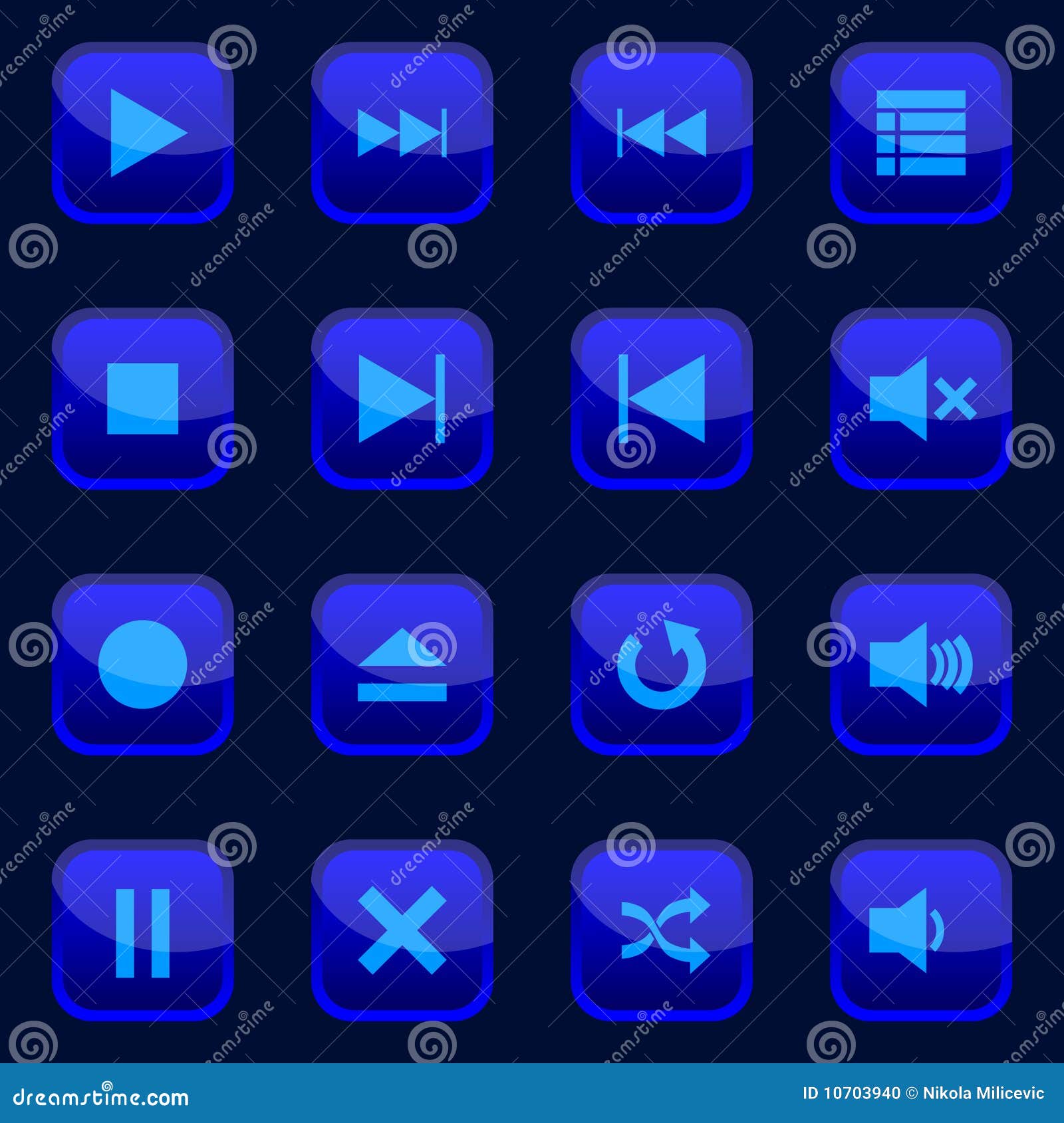 Player buttons stock vector. Illustration of digital - 10703940