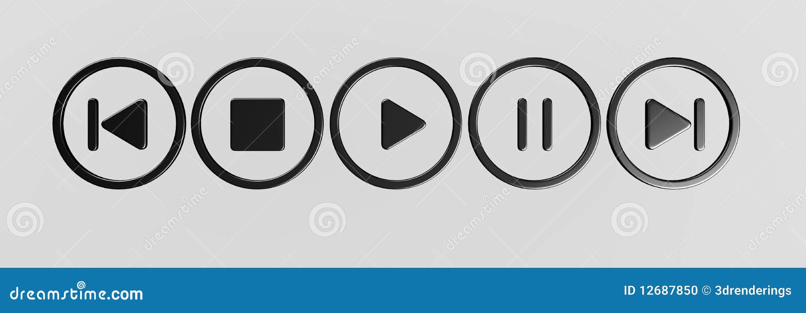 Player buttons stock illustration. Illustration of video - 12687850