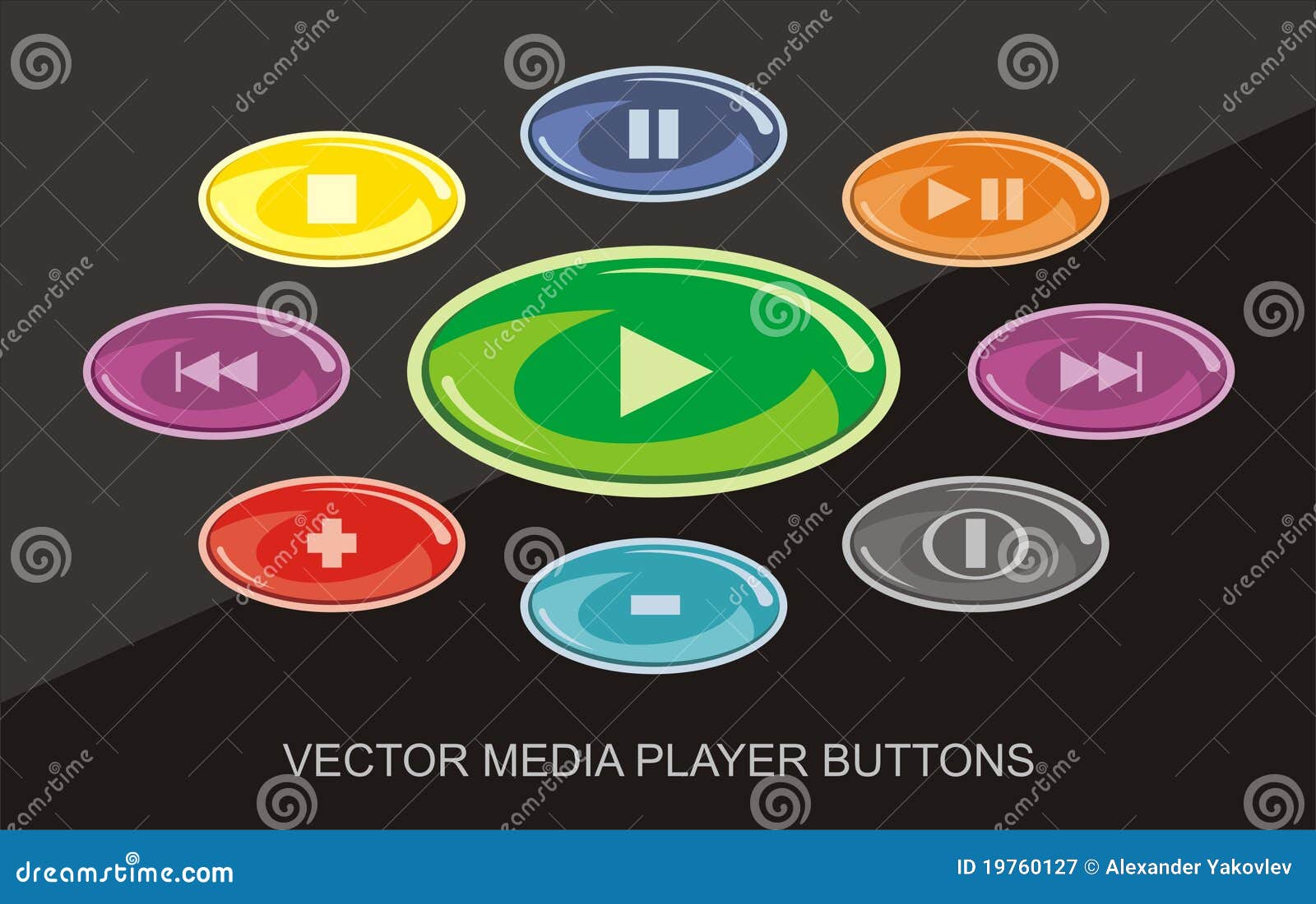 Player_buttons stock vector. Illustration of badge, mute - 19760127